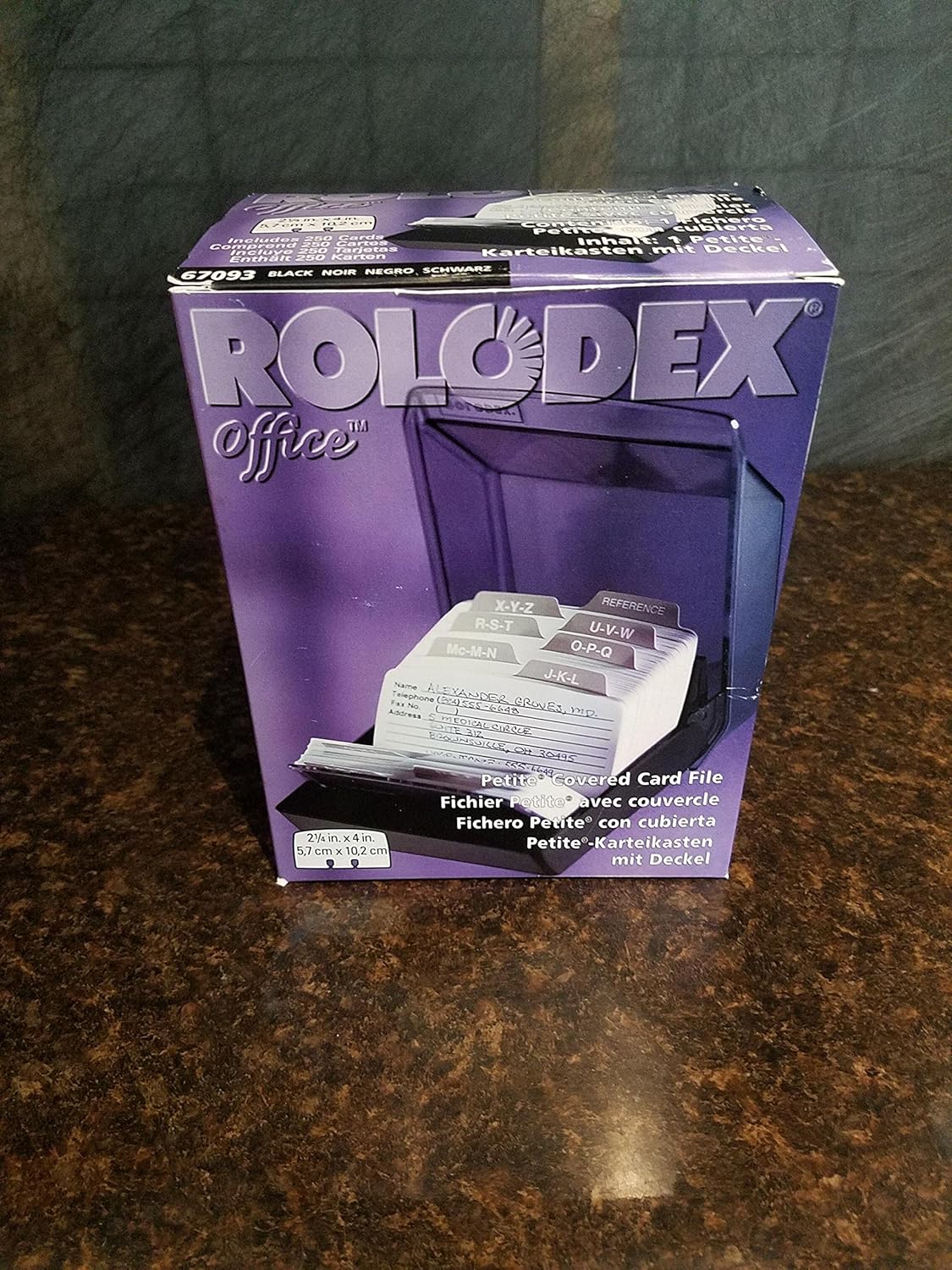 Amazon.com : Rolodex Petite Covered Tray Card File with 2.25 x 4 Inch ...