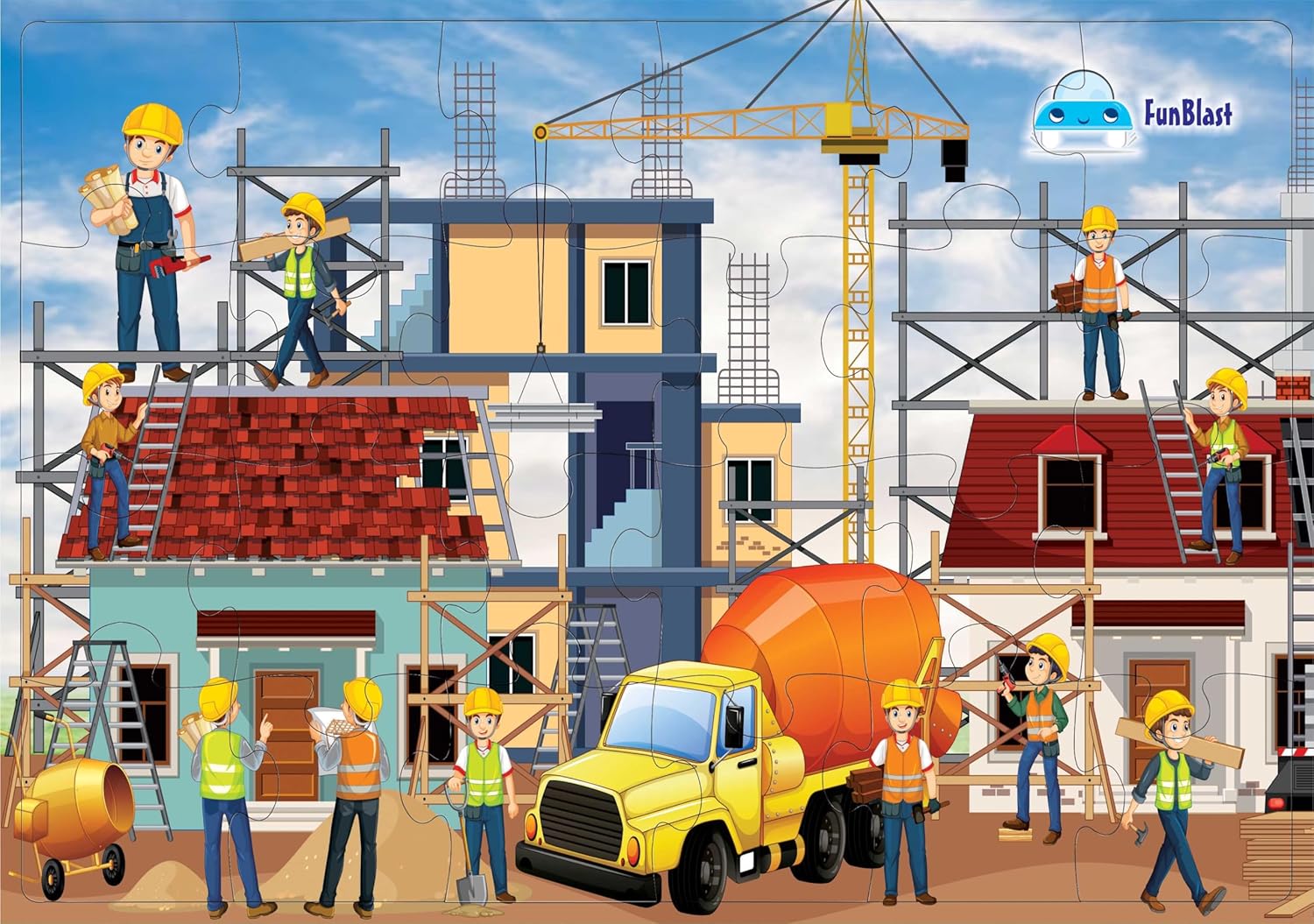 Buy FunBlast Jigsaw Puzzles for Kids, Building Construction Jigsaw ...