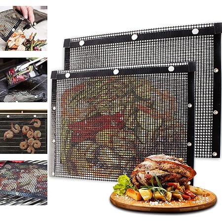 Amazon.com: BBQ Mesh Grill Bags - 12 x 9.5 Inch Reusable Grilling ...