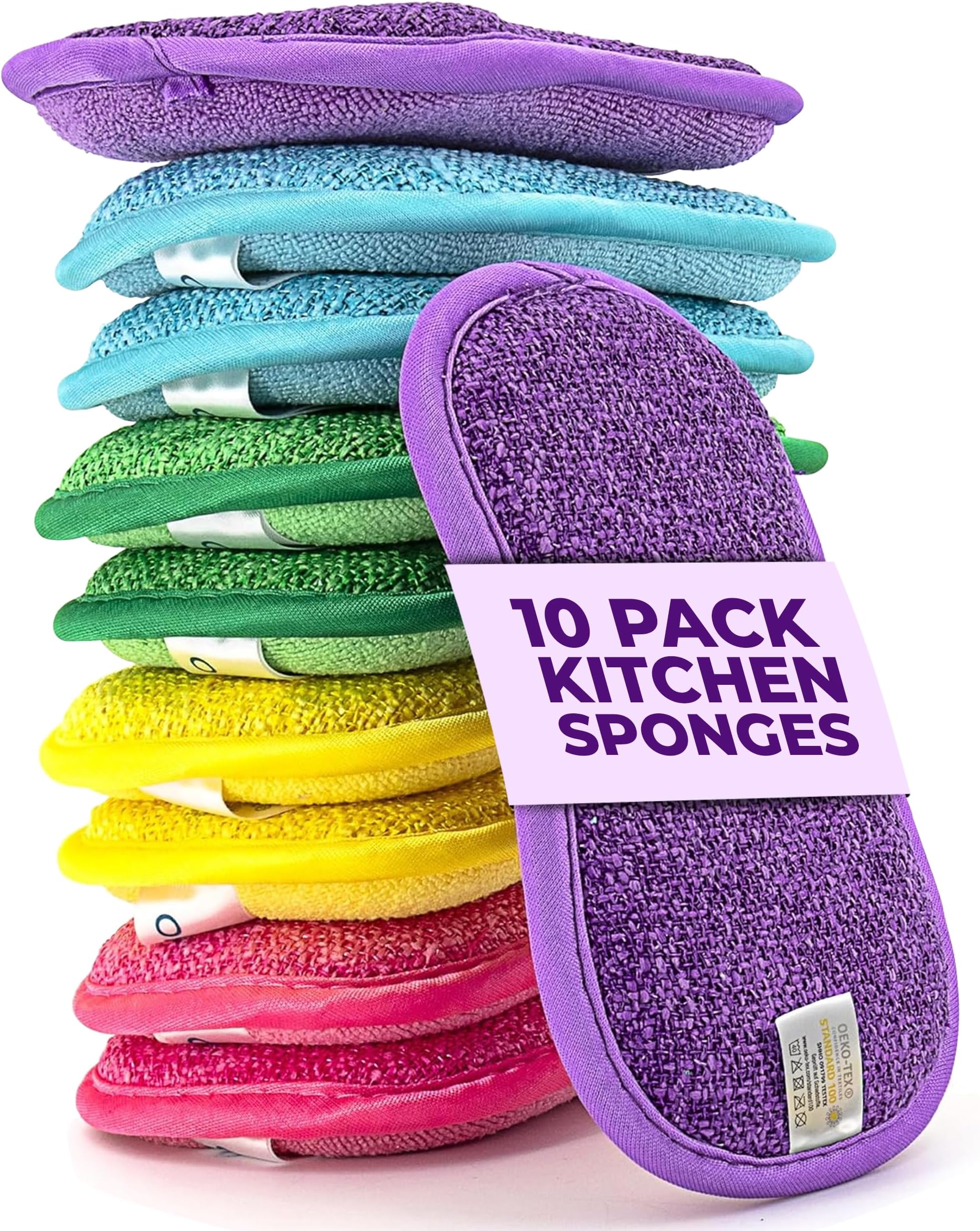 Amazon.com: Onutis – 10 Kitchen Sponges Pack– Washable and Reusable ...