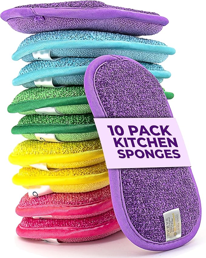 Amazon.com: Onutis – 10 Kitchen Sponges Pack– Washable and Reusable ...