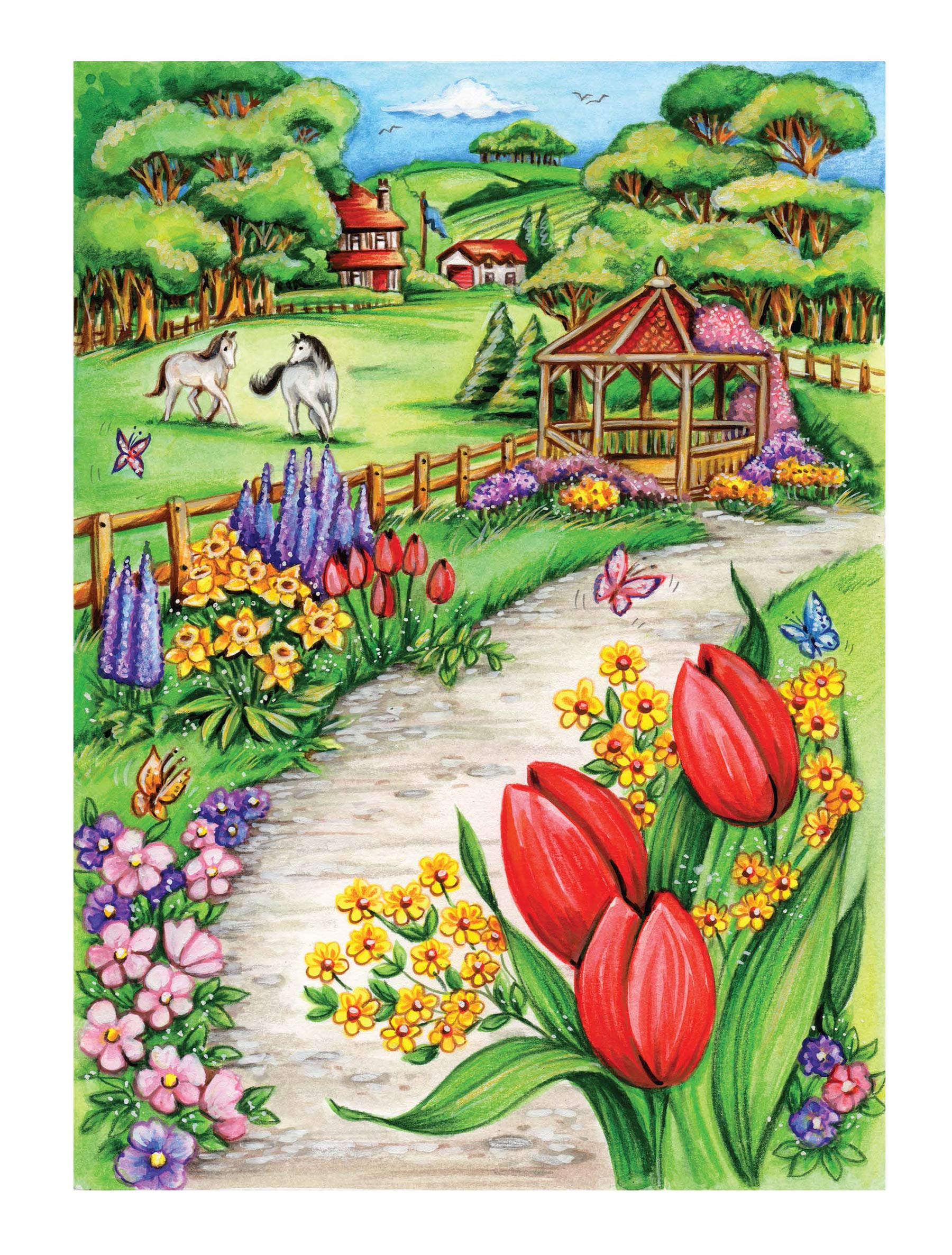 Snapklik.com : Creative Haven Spring Scenes Coloring Book