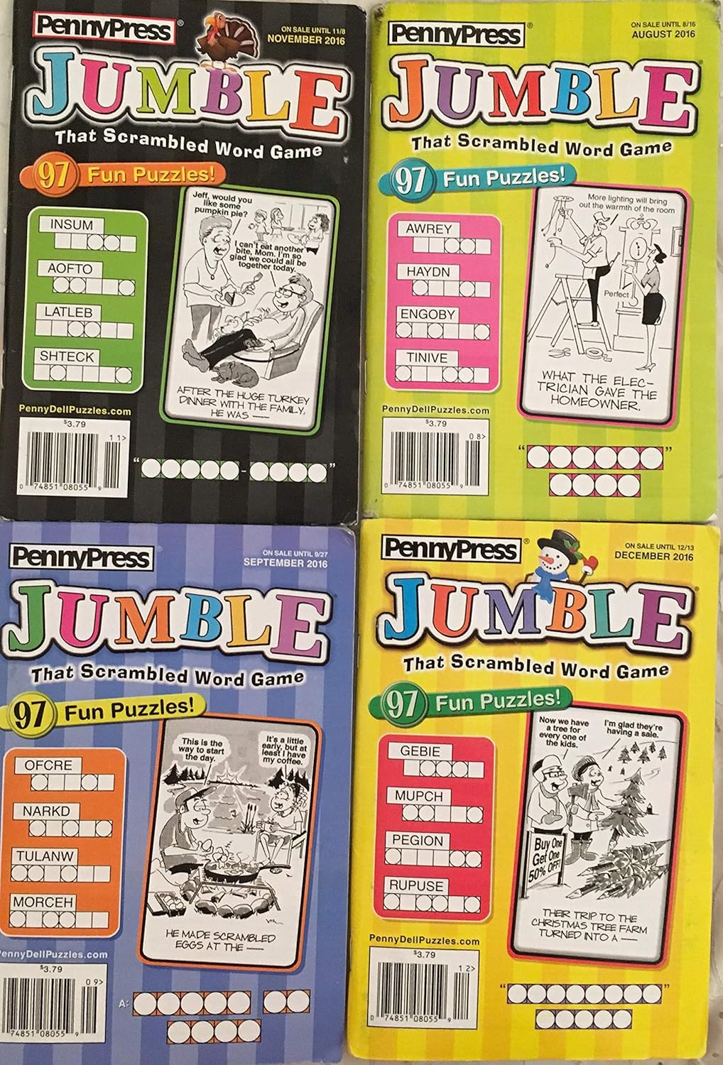 Lot of 4 Penny Press Jumble That Scrambled Word Game Puzzle Book 2016 ...