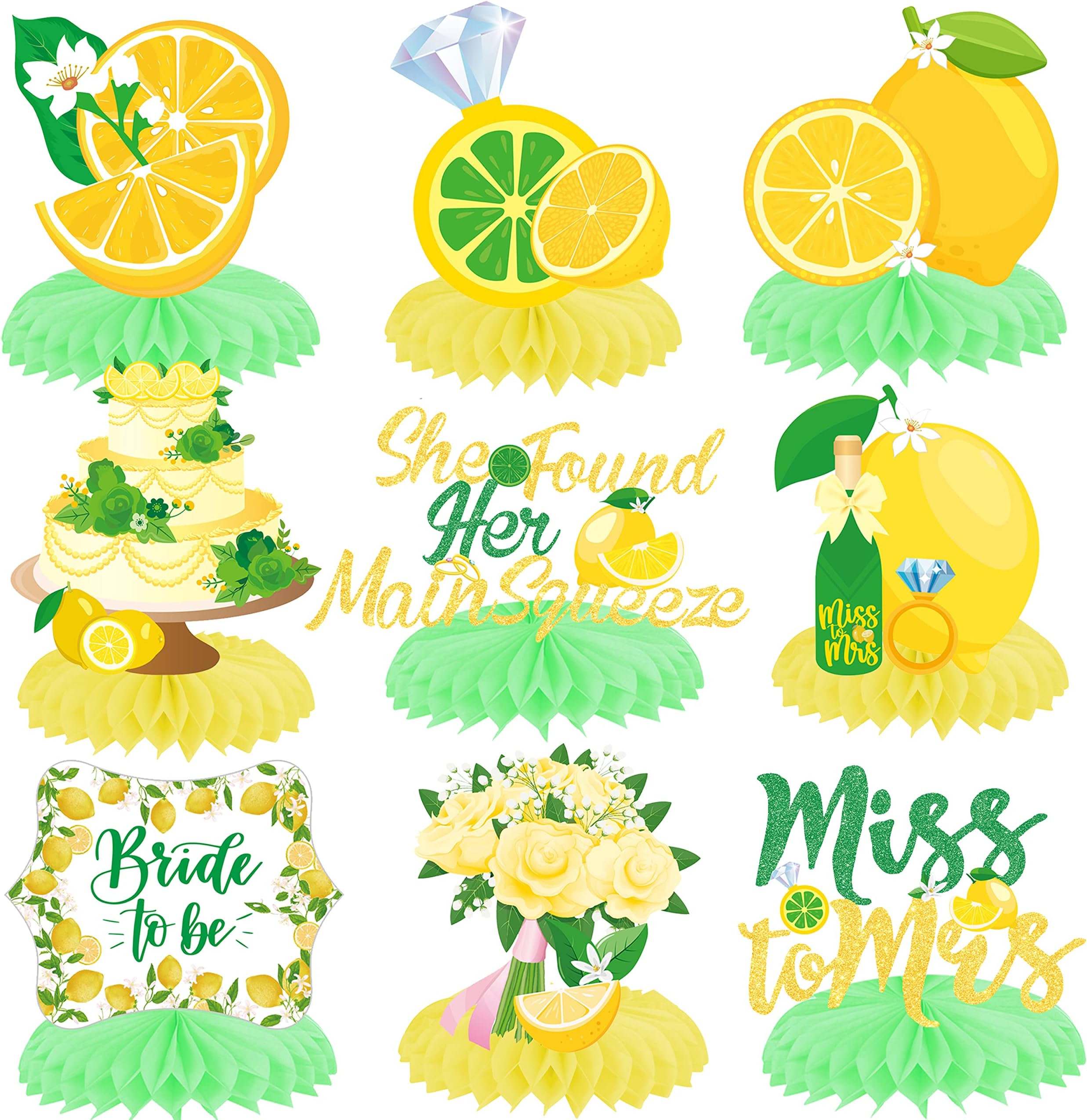 Amazon.com: Lemon Bridal Shower Centerpiece Honeycomb She Found Her ...