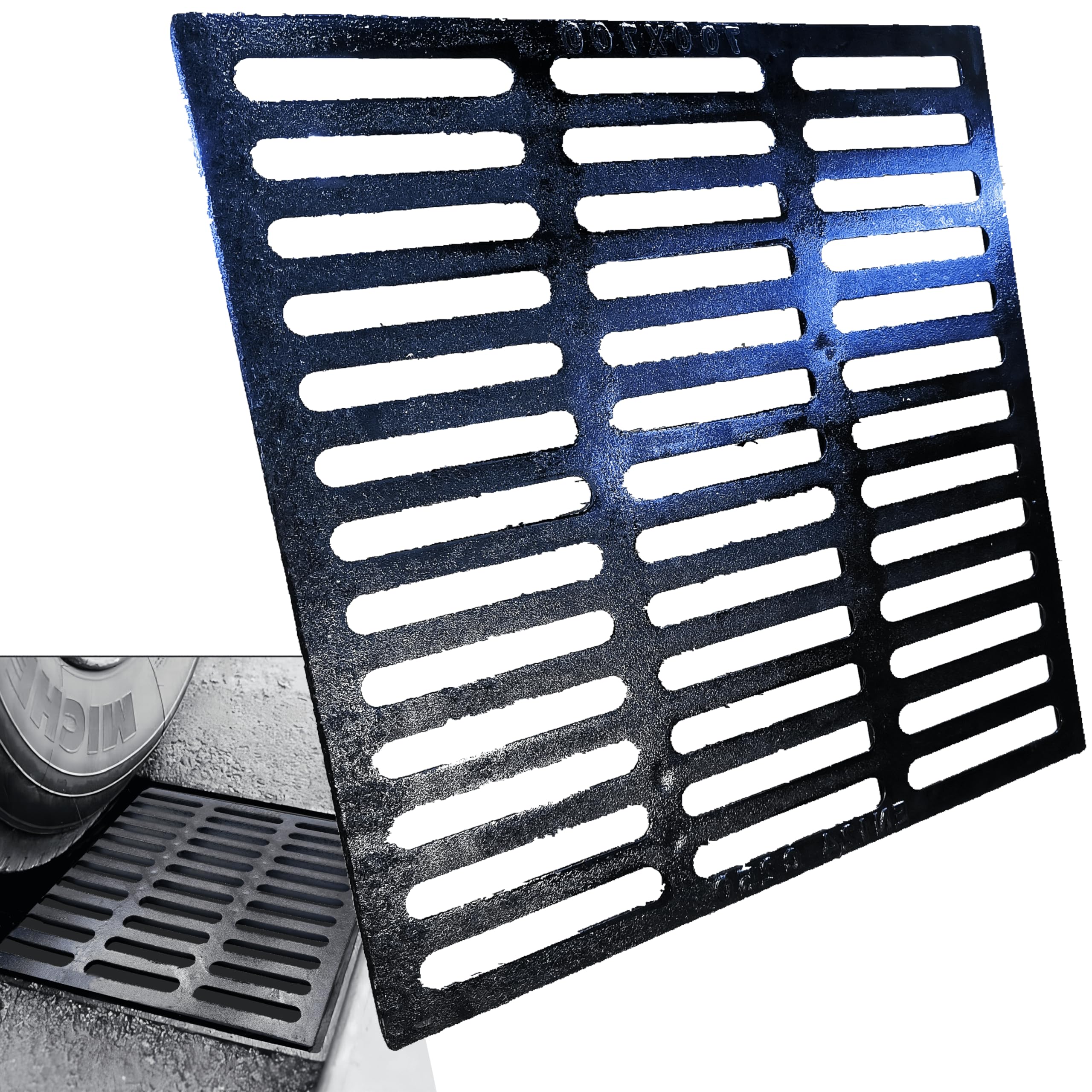 MASSLUNT Cast Iron Drain Grate, 28x28 Outdoor Drain Cover, B Class ...