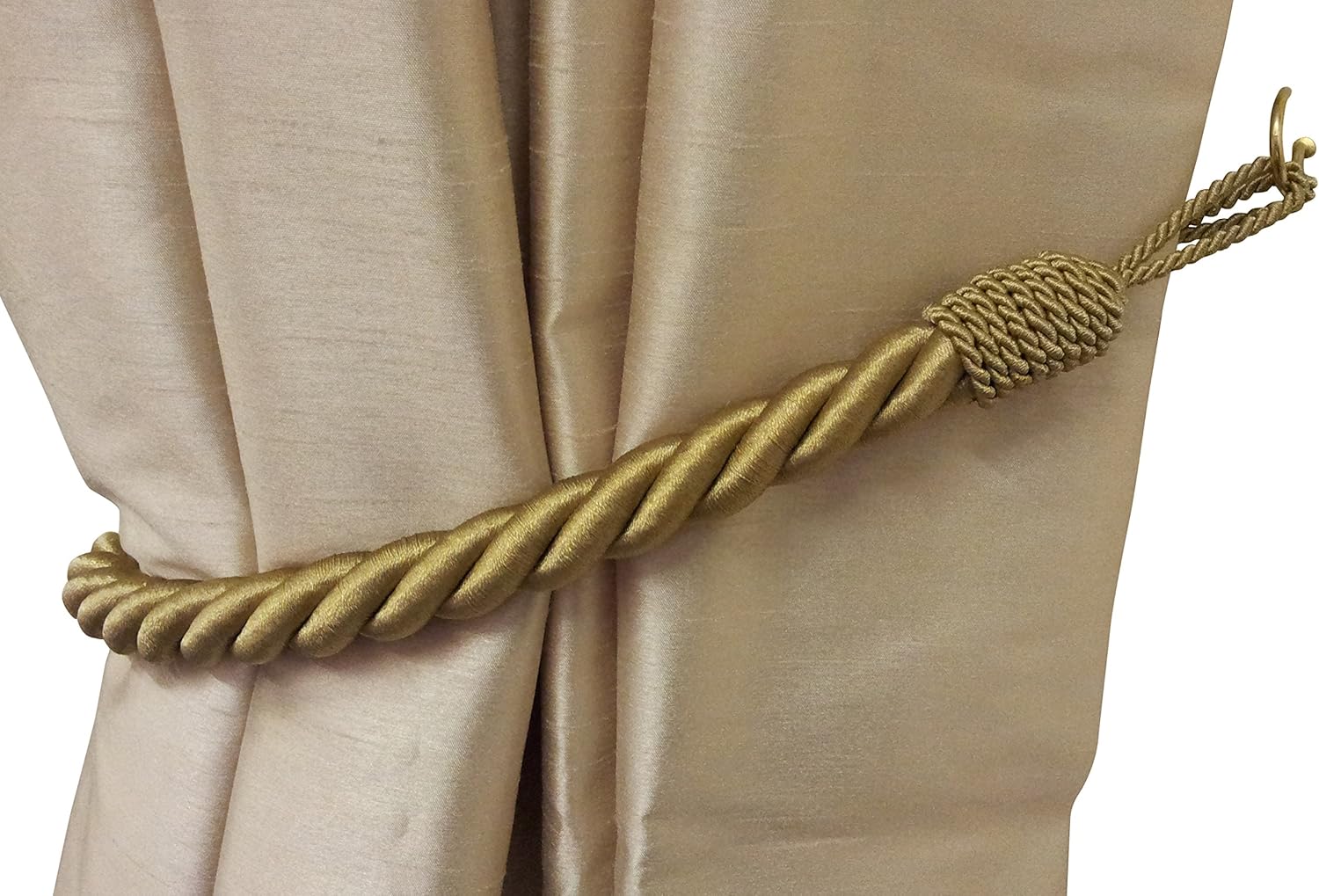 Amazon.com: Stunning Gold Thick Large Rope Satin Curtain Drape Voile ...