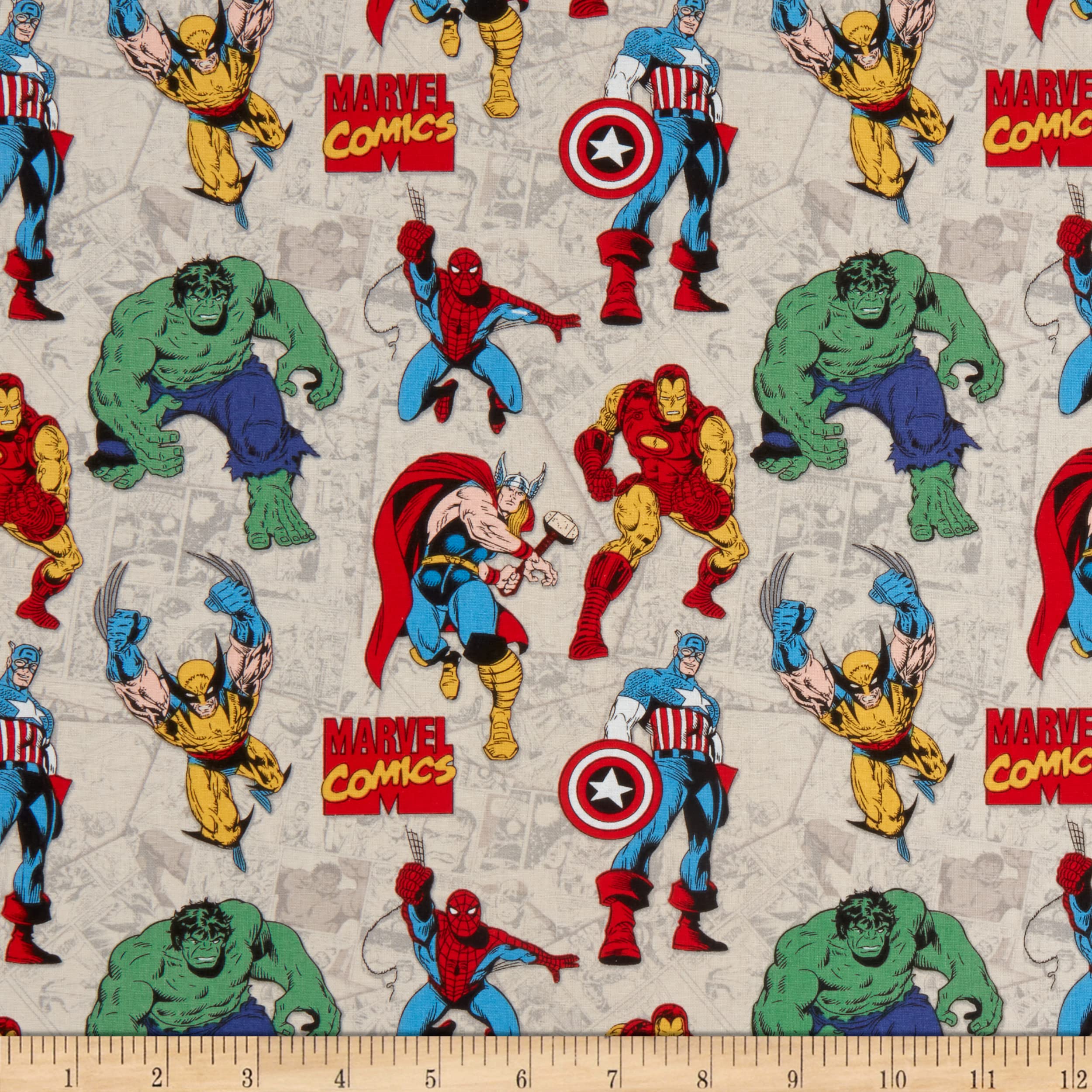 Amazon.com: Marvel Comics Superimposed Characters Multi Fabric by The ...