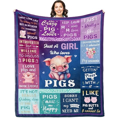 Amazon.com: Solzien Pig Blanket 60"X50", Pig Gifts for Pig Lovers Women ...