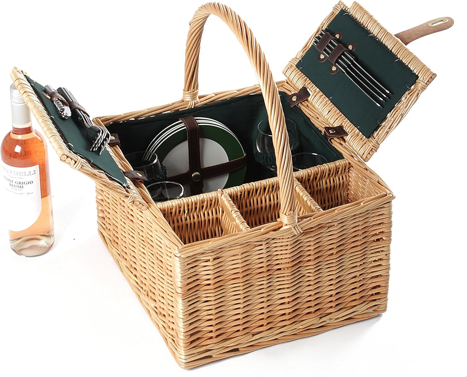 Amazon.com: Greenfield Collection Windsor Picnic Hamper for Four ...