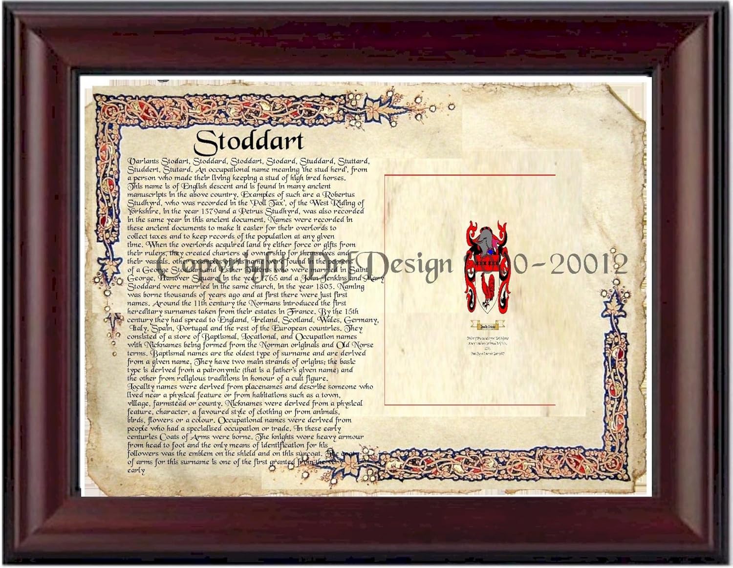 Amazon.com: Stoddart Coat of Arms/ Family Crest on Fine Paper and ...