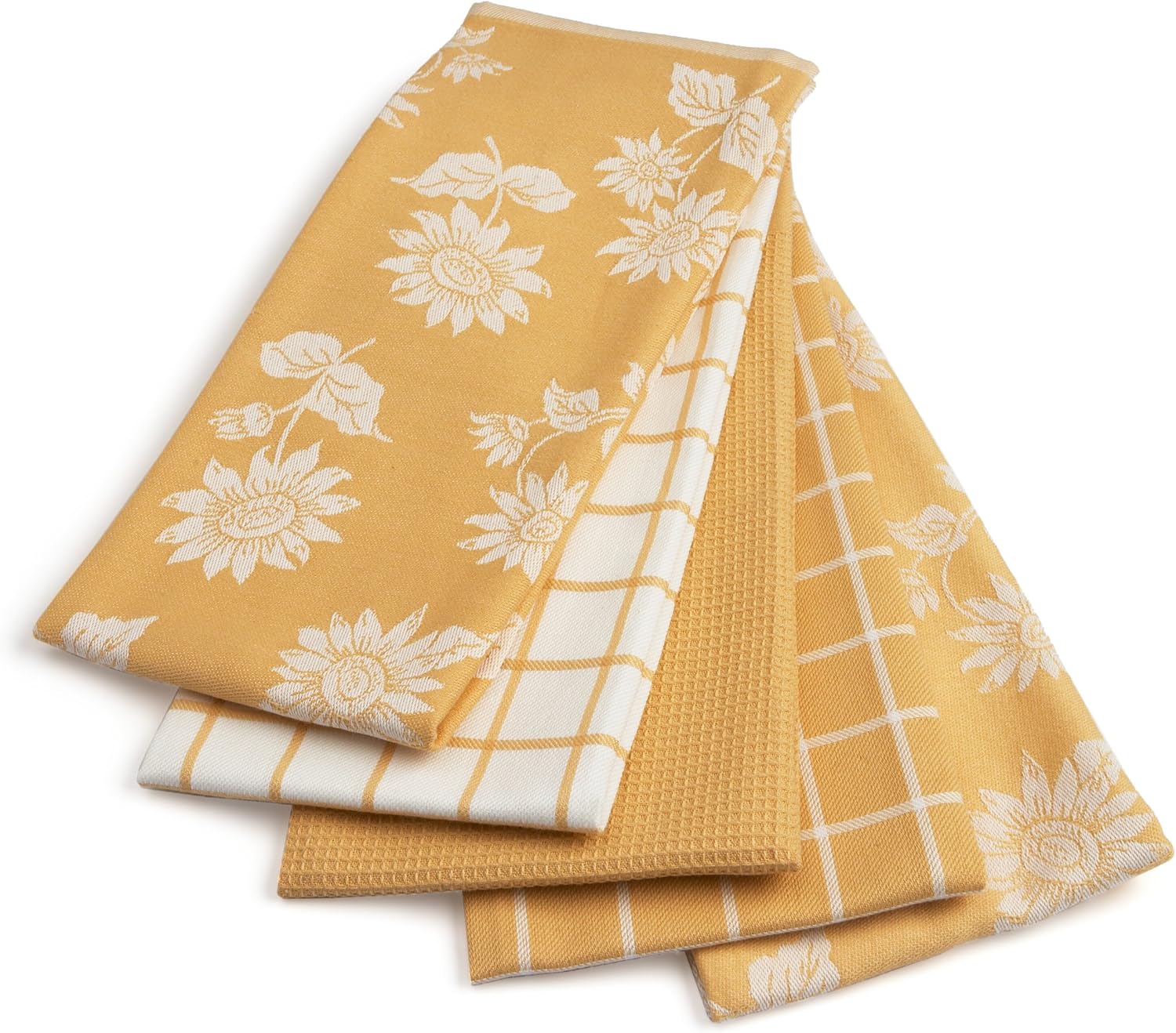 Amazon.com: Ritz 5-Piece Egyptian Flat Kitchen Towel Set, Sunflower ...