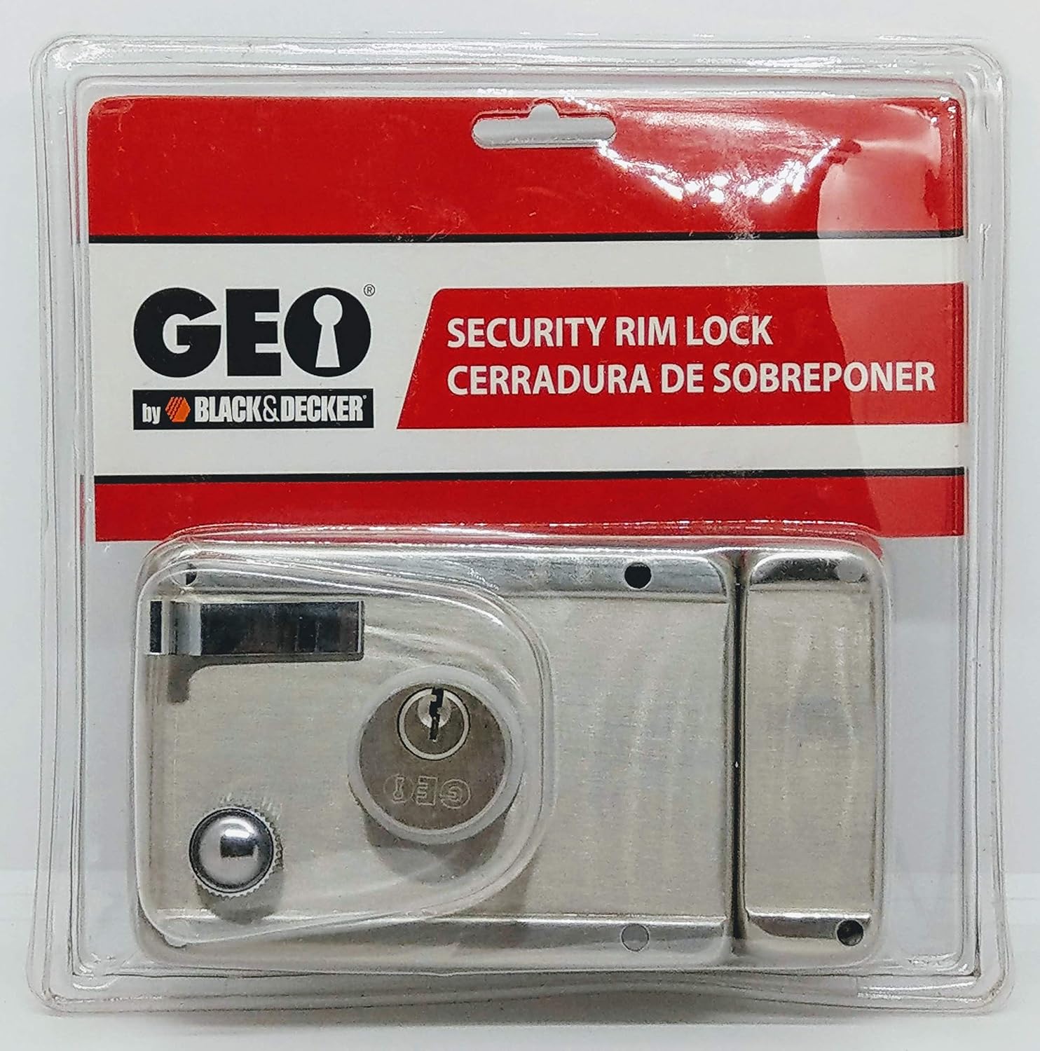 GEO Black & Decker Door Security Rim Lock Left Loose Cylinder - Silver ...