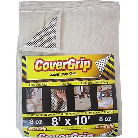 CoverGrip 8 oz Canvas Safety Drop Cloth, 8' x 10' - Safety Respirators ...