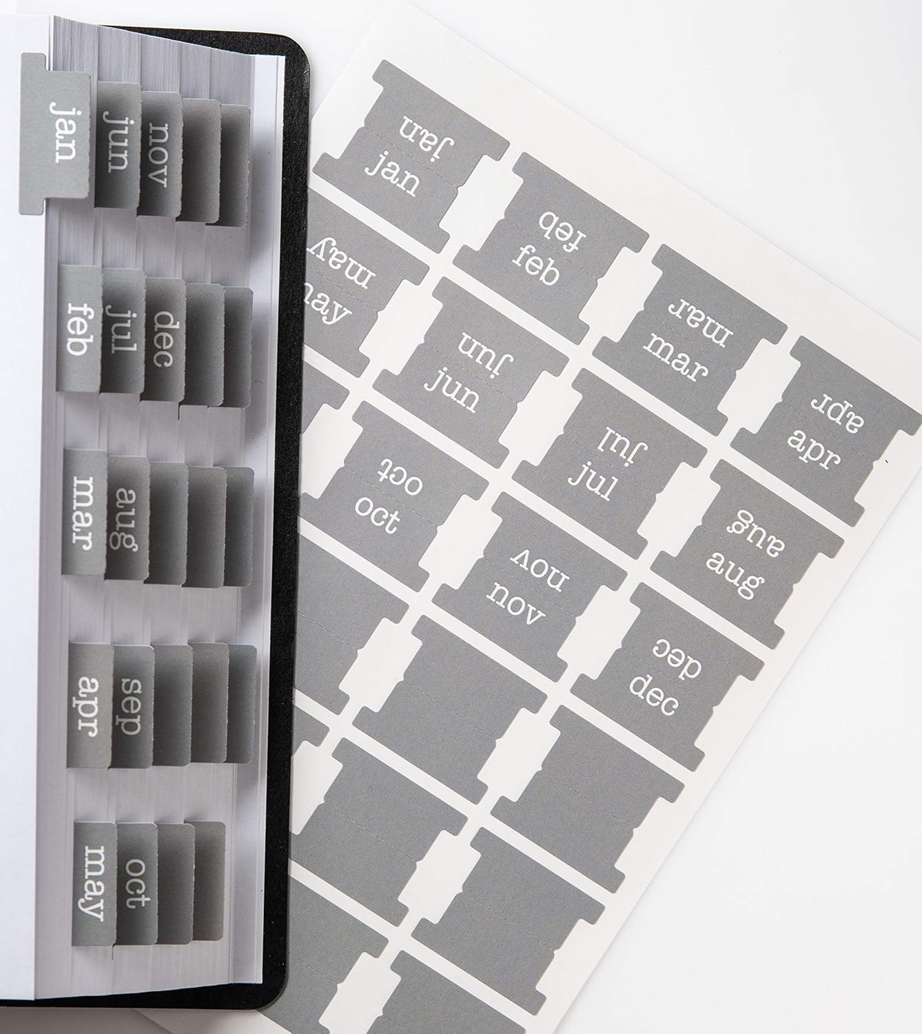 DiverseBee Laminated Planner Monthly Tabs, 24 Peel and Stick Tabs for ...