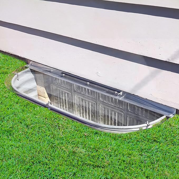 Amazon.com : Clear Polycarbonate Window Well Cover Sloped Elongated (44 ...