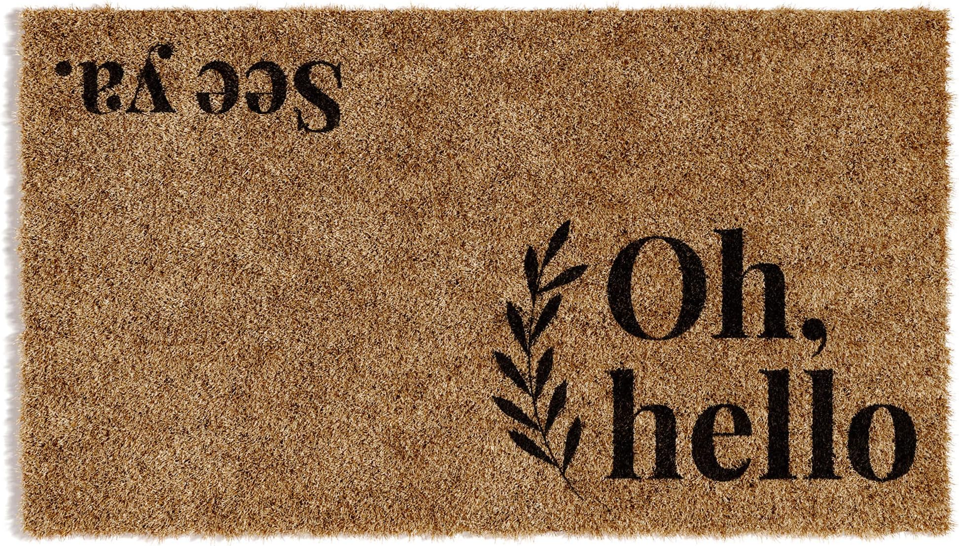 Amazon.com: Juvale Floral Design Coir Doormat for Outdoor Entrance ...