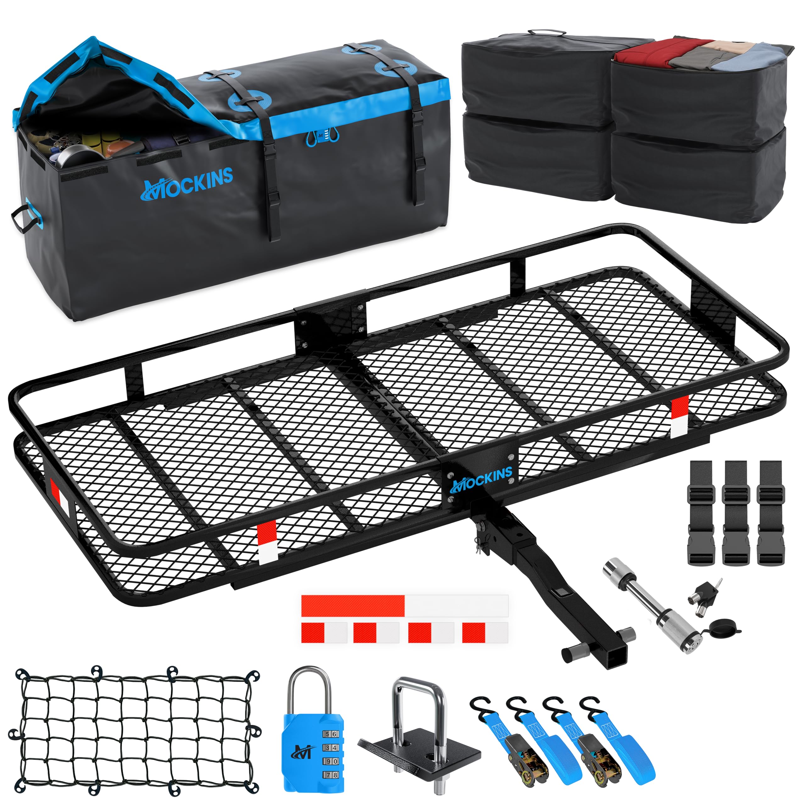 Snapklik.com : 60"x20"x6" Folding Trailer Hitch Cargo Carrier W/ 16 ...