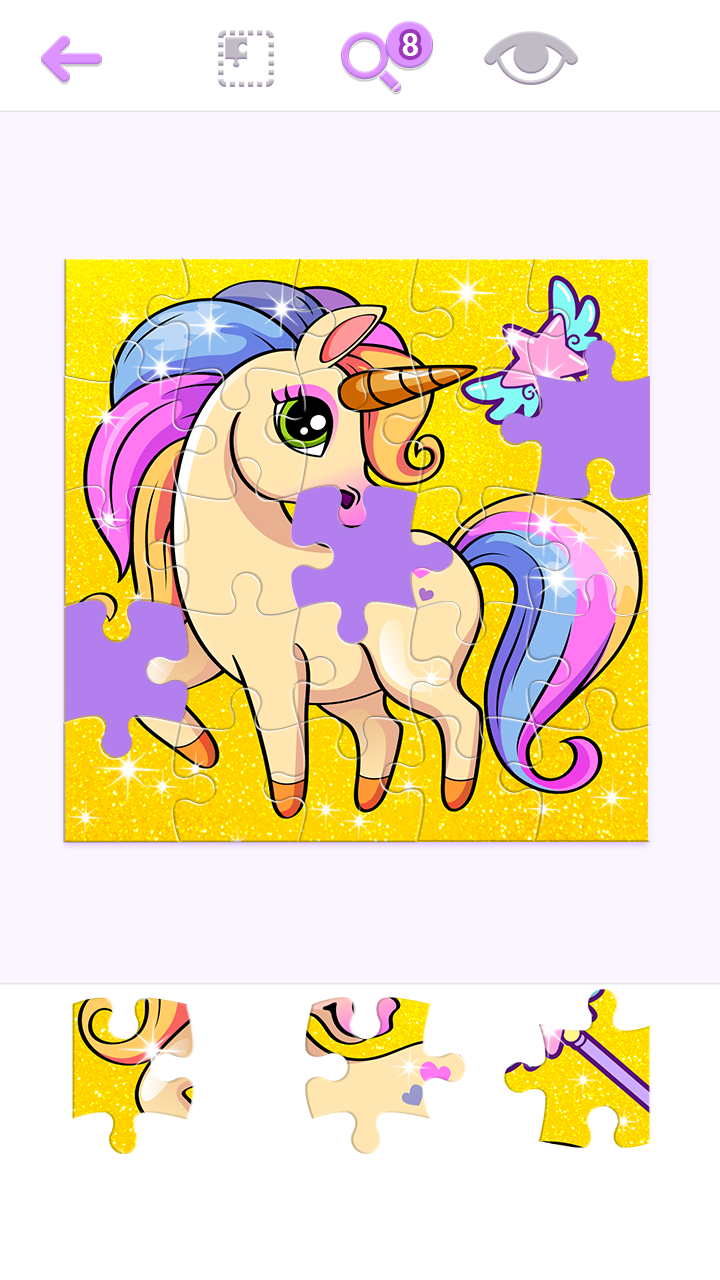 Rainbow Glitter Unicorn Jigsaw Puzzles for Kids - App on Amazon Appstore