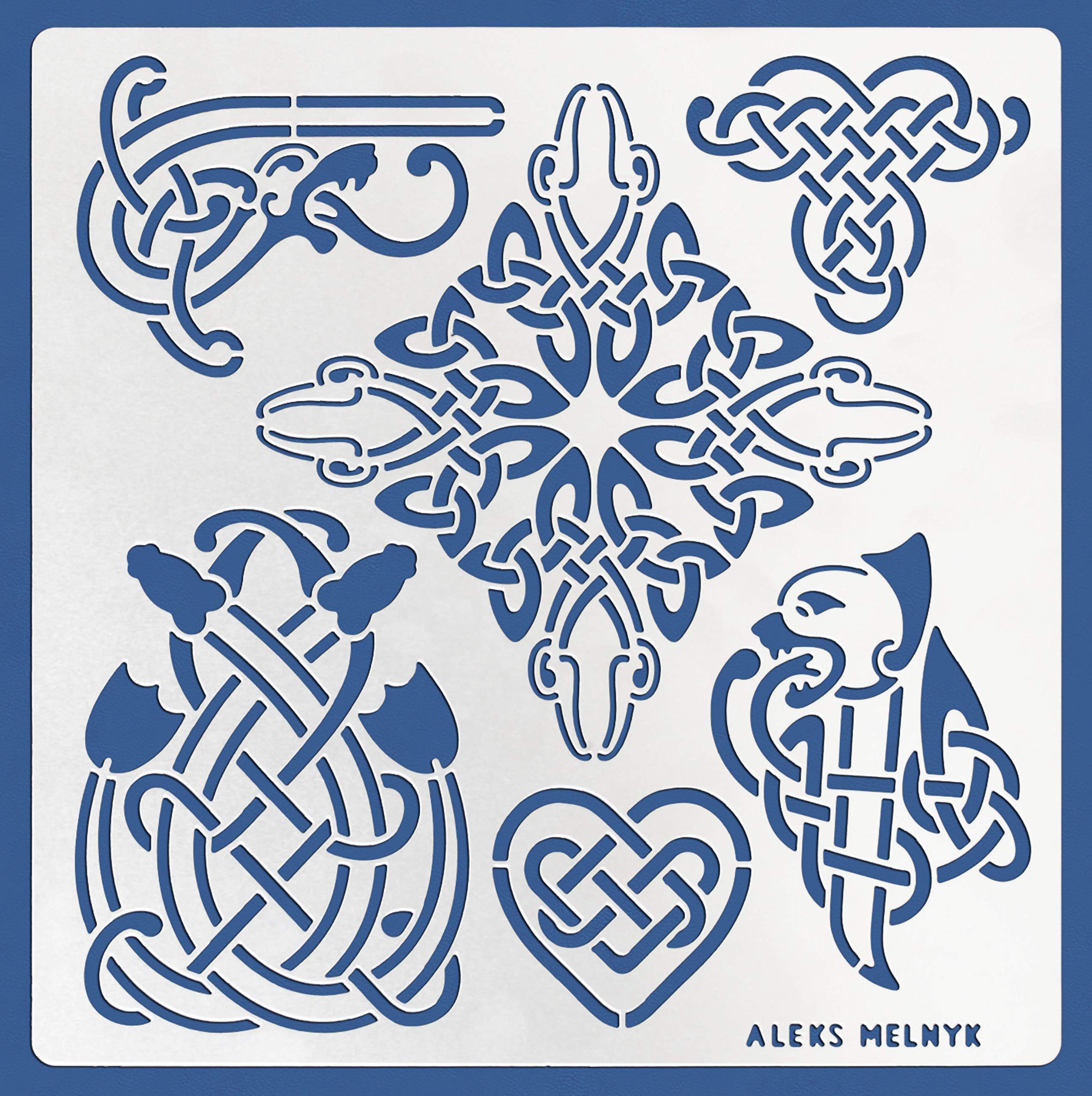 Aleks Melnyk #39.2 Metal Journal Stencil, Celtic Knot, Dragon ...