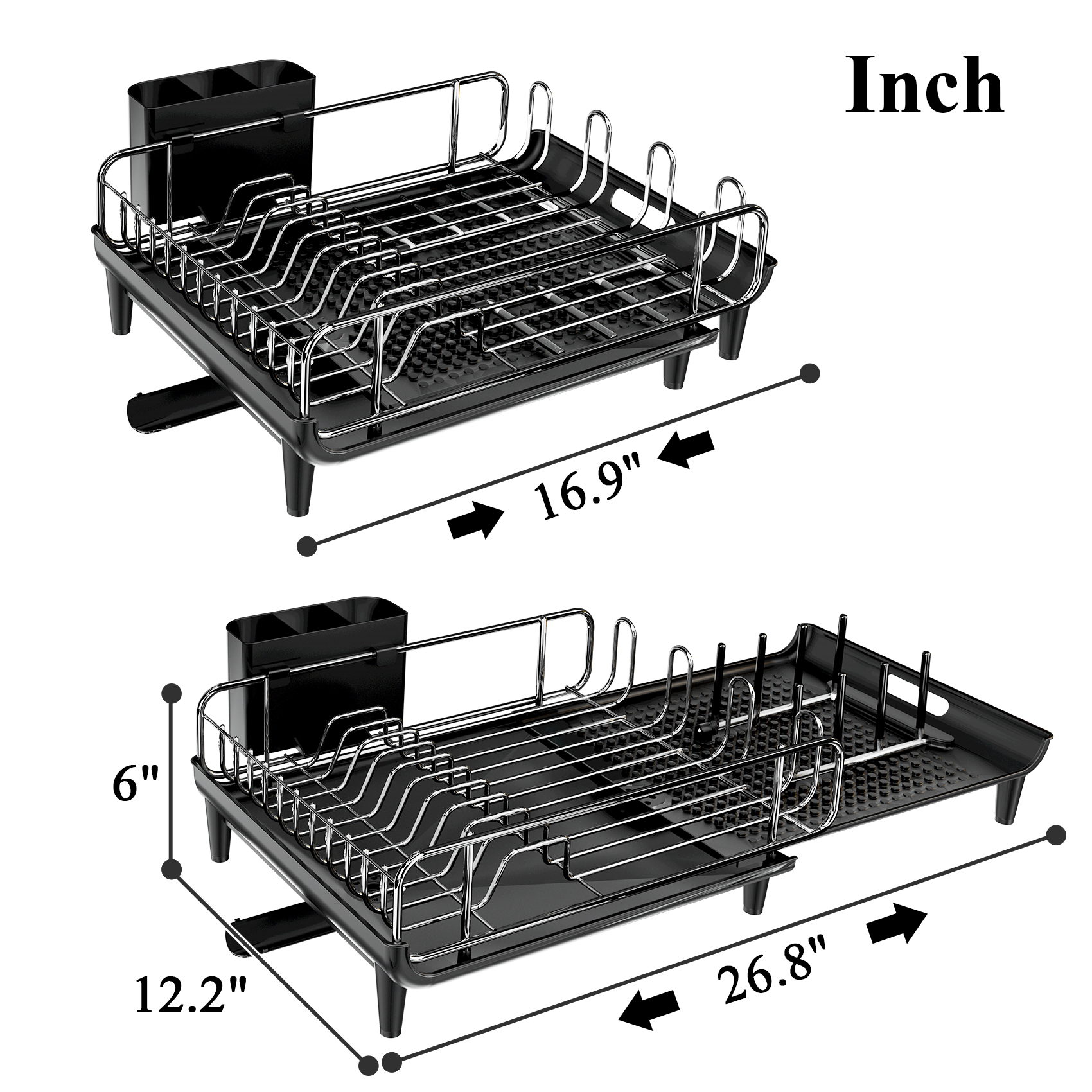 Watch SNTD Expandable Dish Drying Rack Dish Rack with Pan Holder on ...