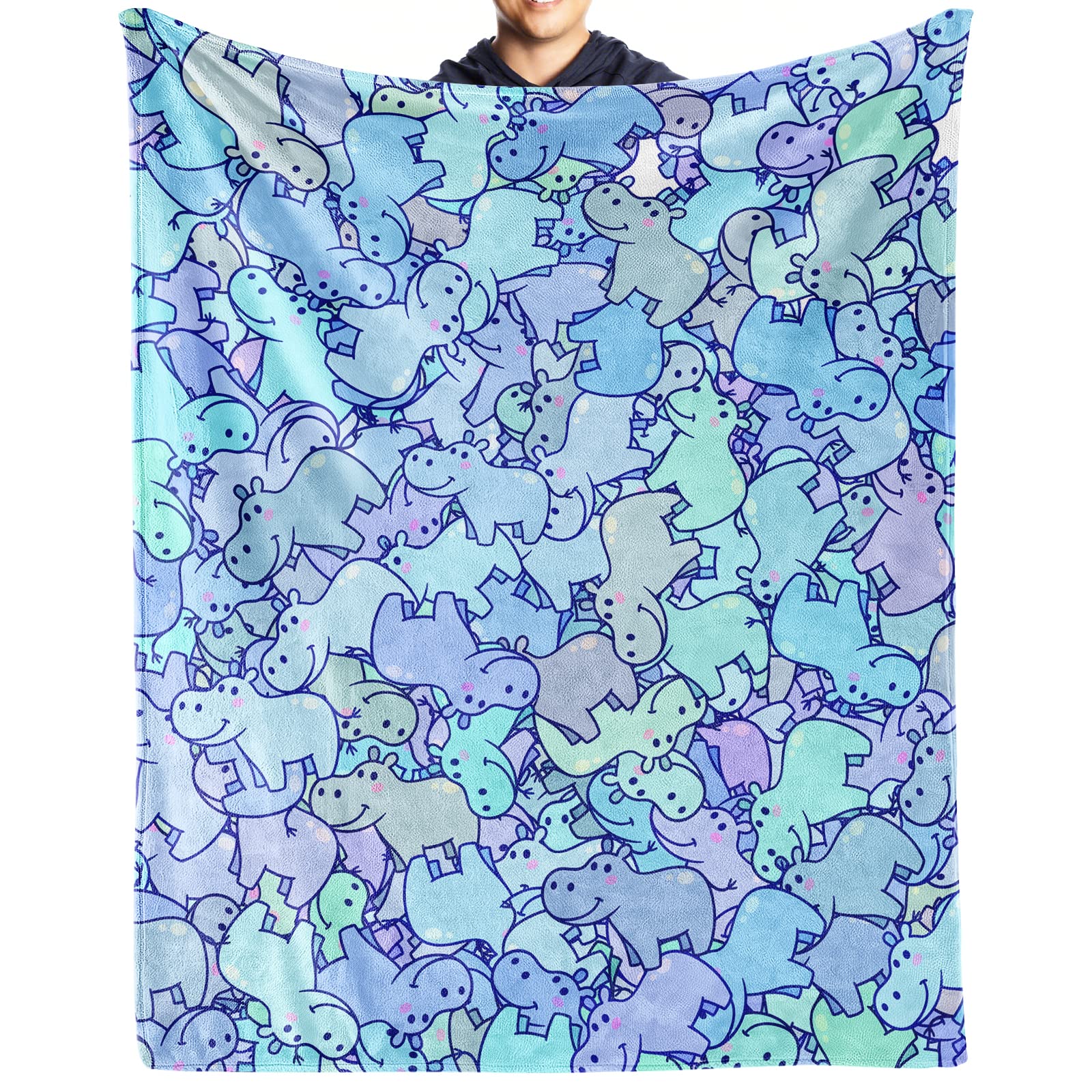 Amazon.com: Hippo Blanket Gifts, 40"x50" Hippo Throw Soft Flannel ...