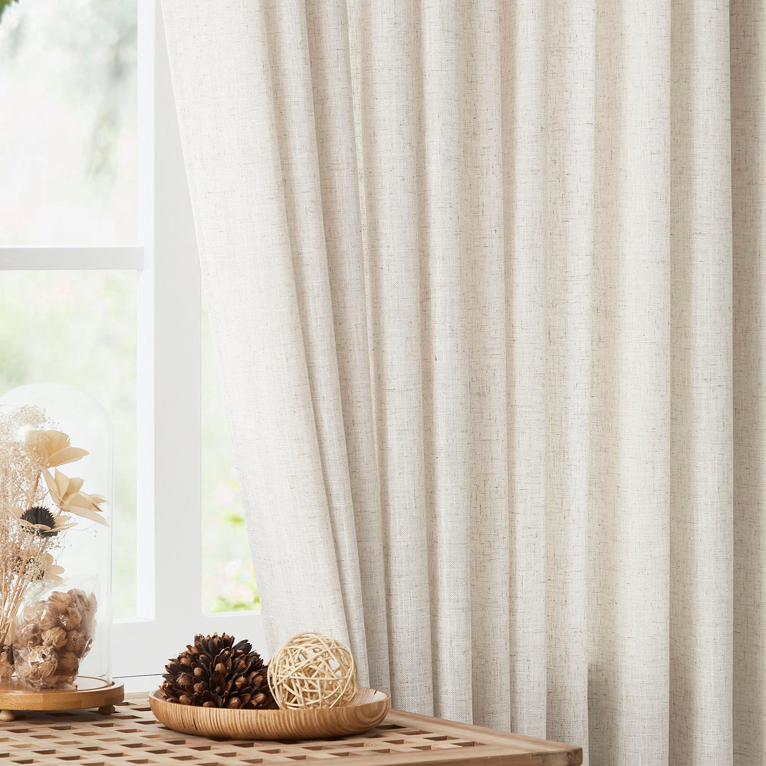 Amazon.com: 100% Linen pinch pleated lined window curtain panel Drape ...