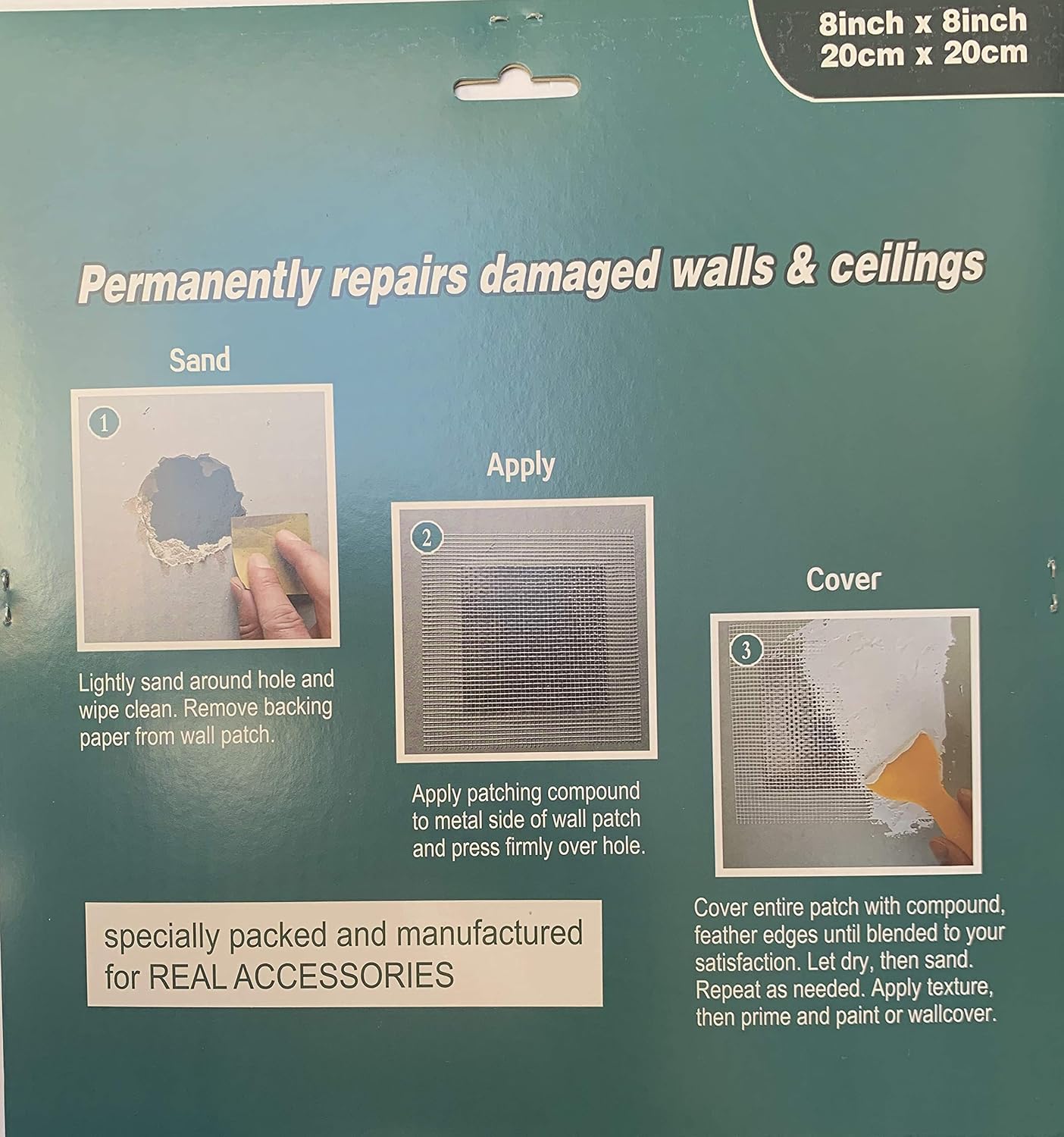 5 Pack Large 20cm X 20cm Plasterboard and Drywall Repair Wall Patch ...