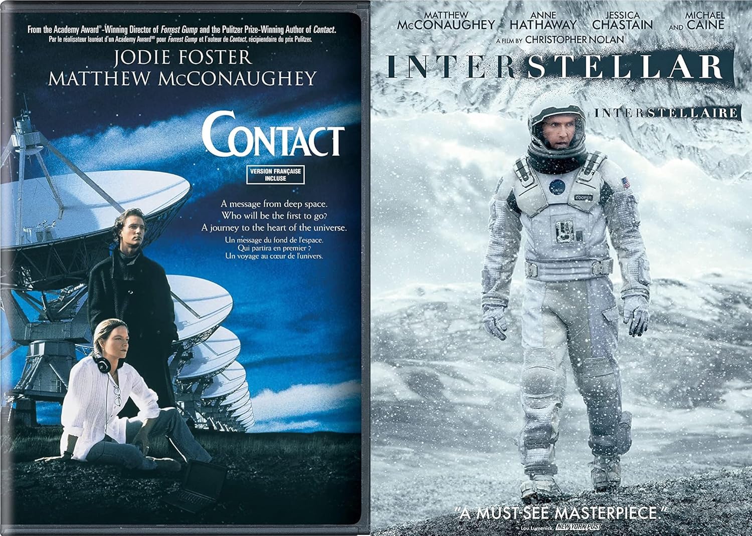 Contact / Interstellar (Matthew McConaughey Sci-Fi Movies DVD 2-Pack ...