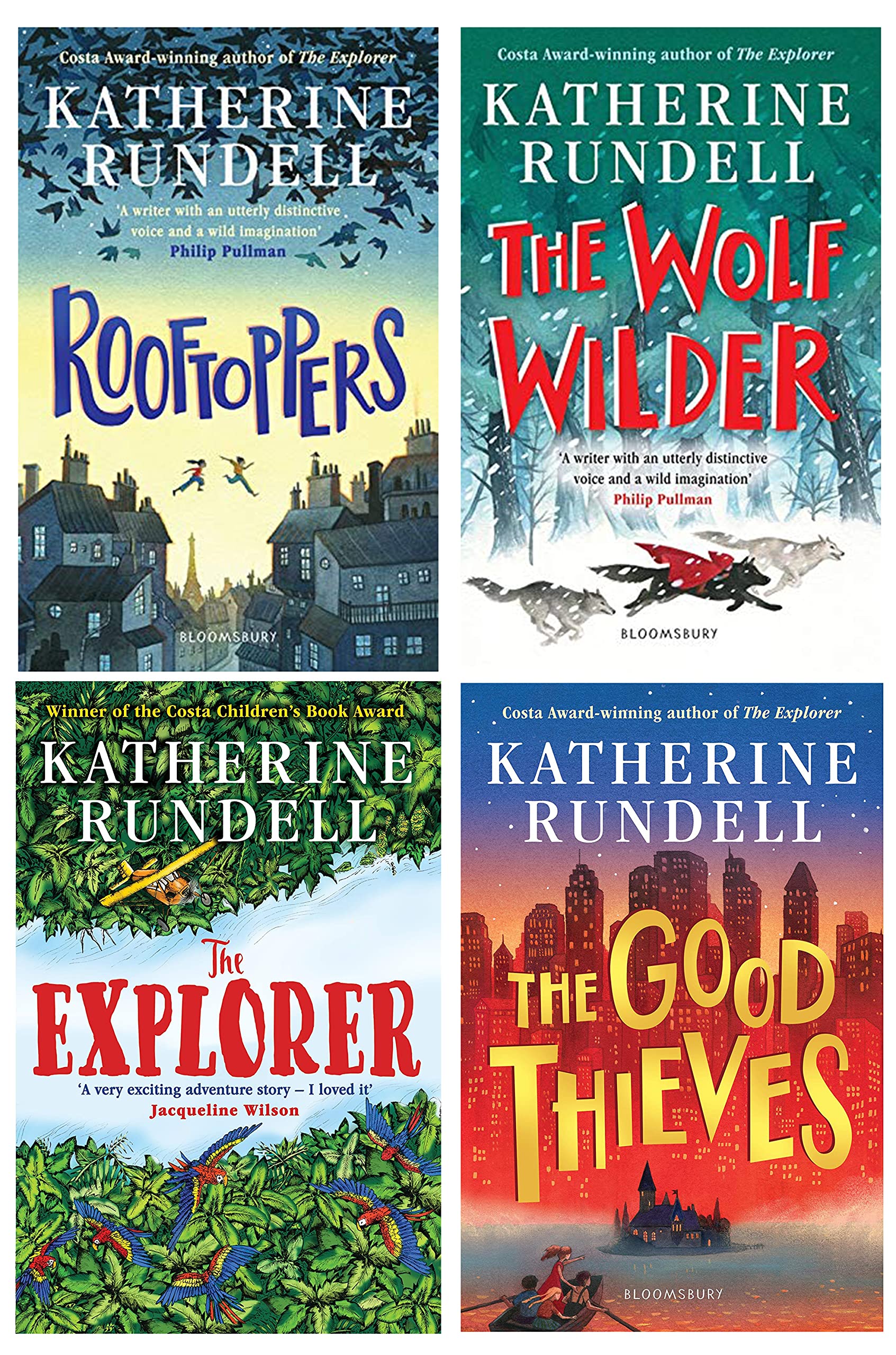 Katherine Rundell 4 books collection set ( Rooftoppers, The Wolf Wilder ...