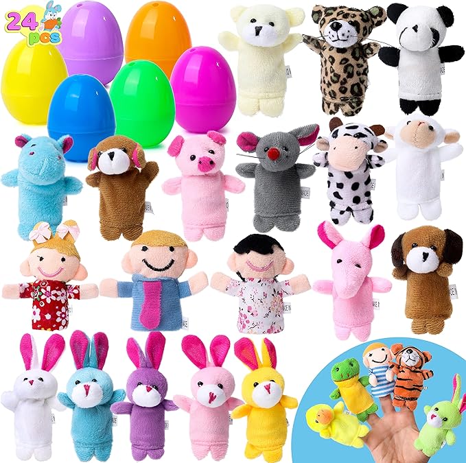 Amazon.com: JOYIN 24 Pcs Easter Eggs Filled with Finger Puppets ...