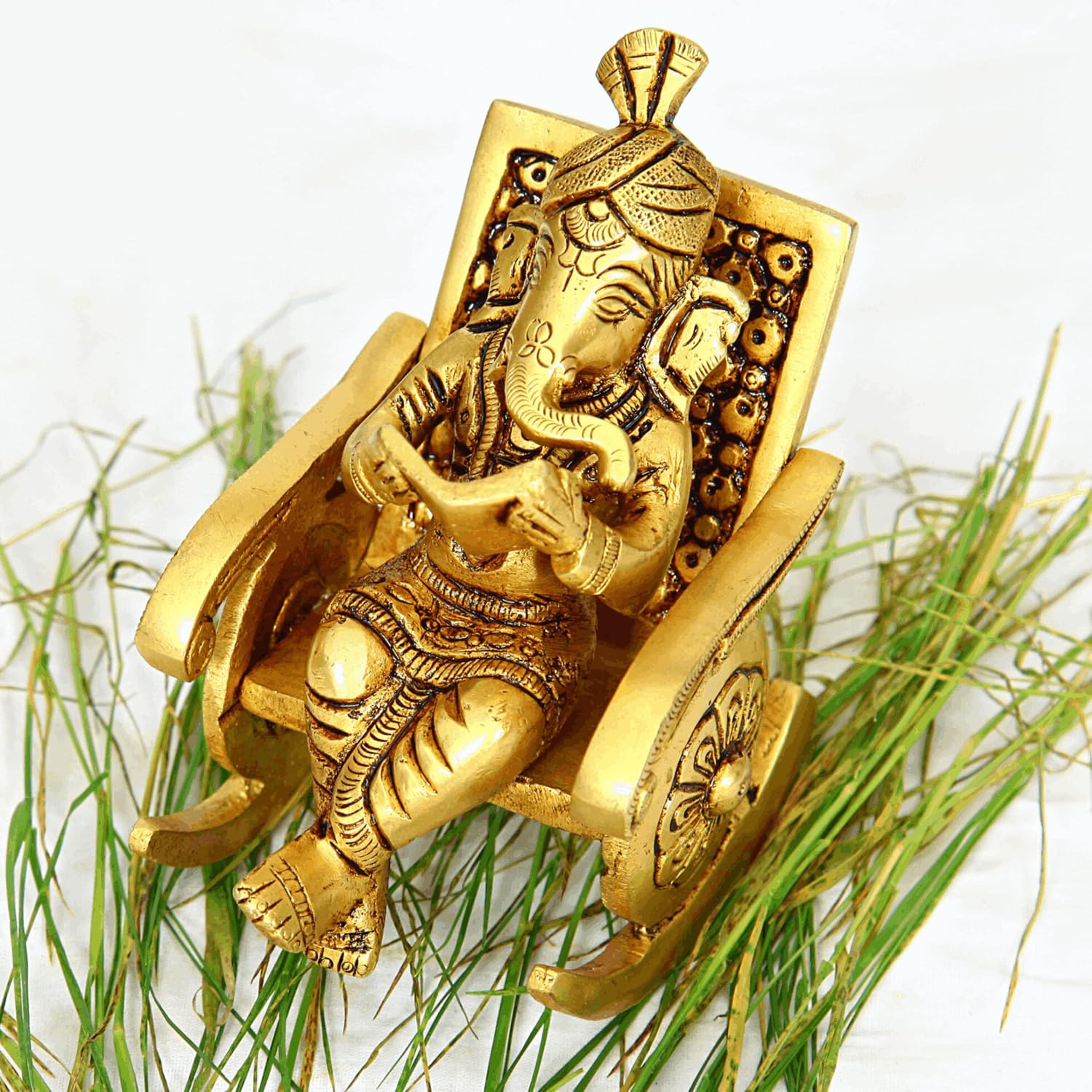 Buy anciently Premium Chair Ganesha Idol | Rocking Chair Ganesha Idol ...