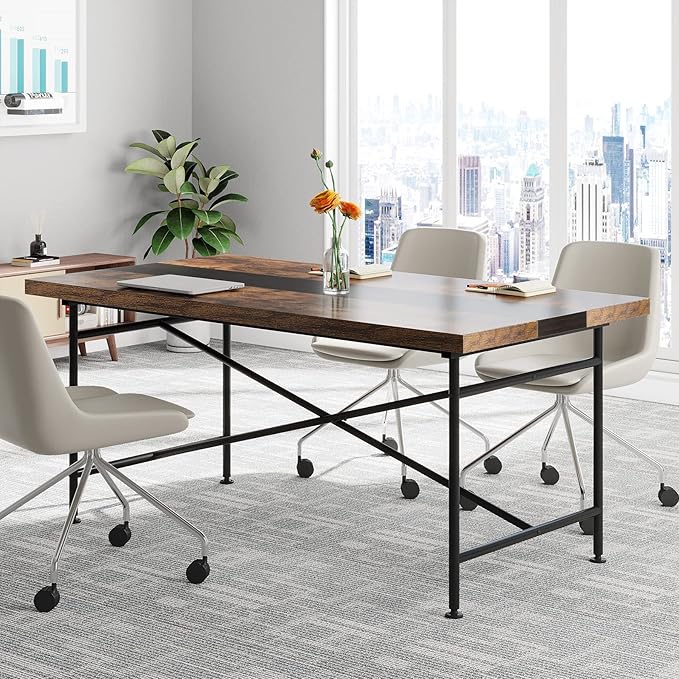 Amazon.com: Tribesigns 6FT Conference Table Meeting Table, Rectangular ...