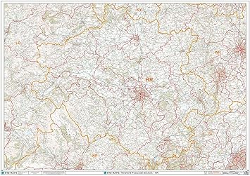 Hereford - HR - Postcode Wall Map - Paper : Amazon.co.uk: Stationery ...
