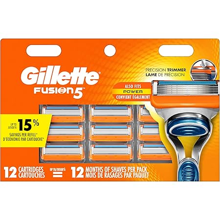 Amazon.com: Gillette Fusion5 Men's Razor Handle + 2 Blade Refills ...