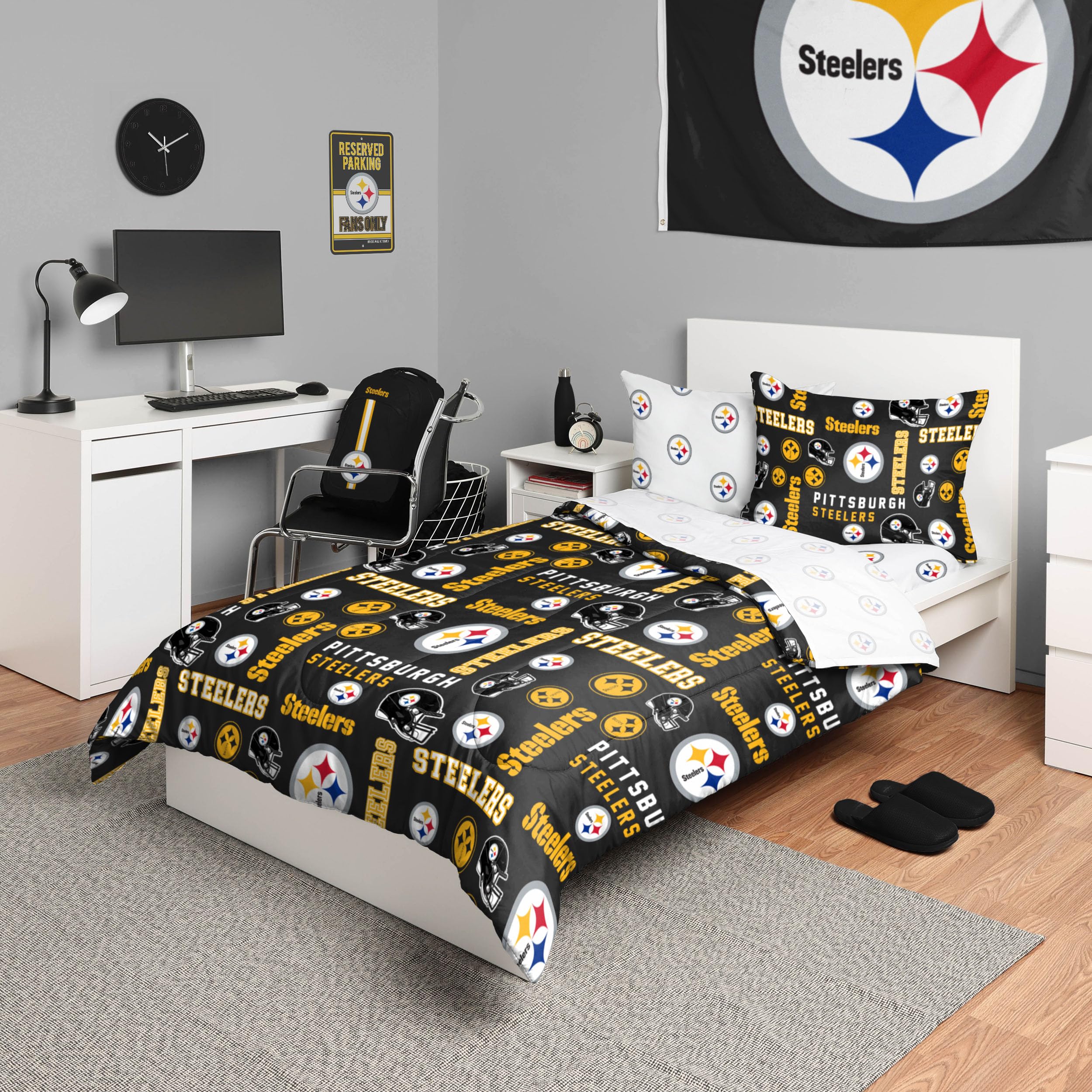 Snapklik.com : Pittsburgh Steelers NFL Team Color Bed In A Bag ...