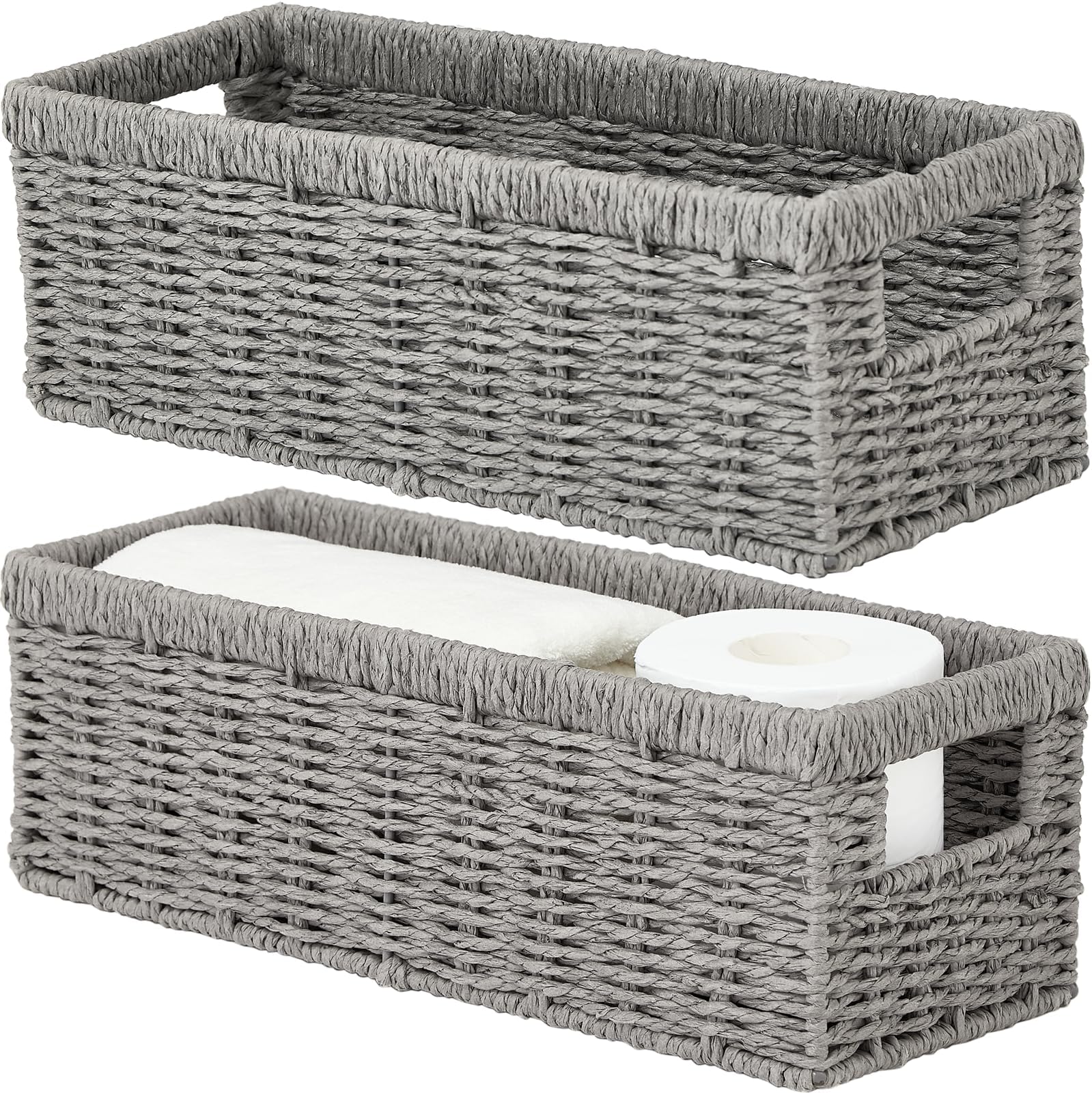 Amazon.com - Toilet Paper Basket, Airsnigi 6 Pack Wicker Storage Basket ...