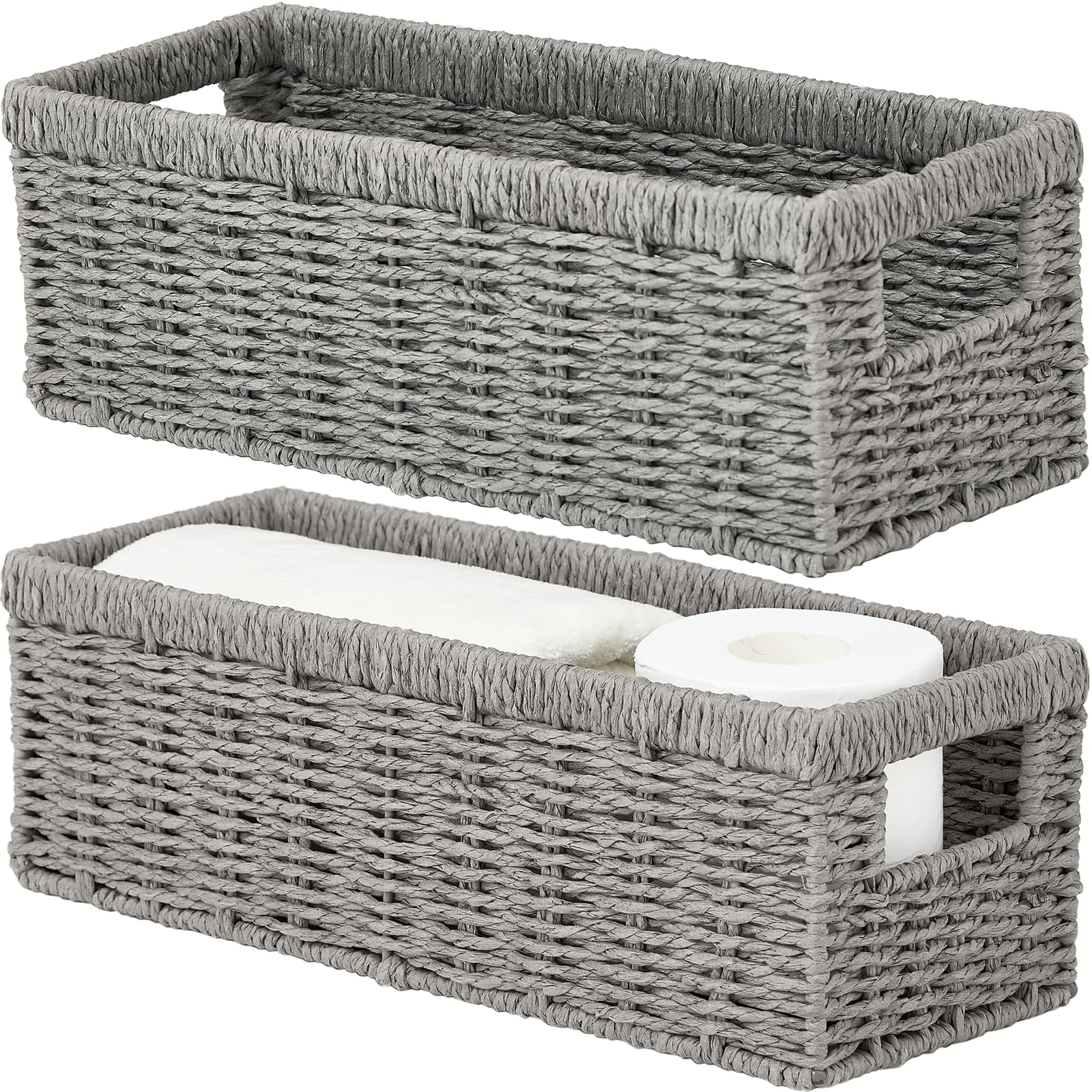 Amazon.com: Vagusicc Wicker Storage Basket, Paper Rope Wicker Baskets ...