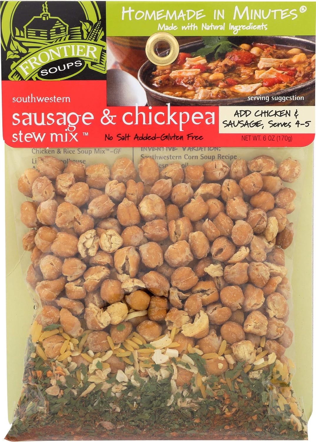 Amazon.com : FRONTIER SOUPS Southwest Sausage Chickpeas In Min, 6 OZ ...
