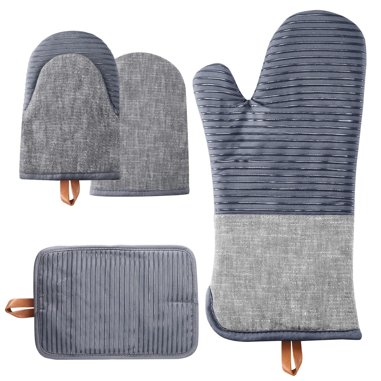 Amazon.com: TIPTAP Kitchen Oven Mitts 4pcs Set- Non-Slip Cotton Oven ...