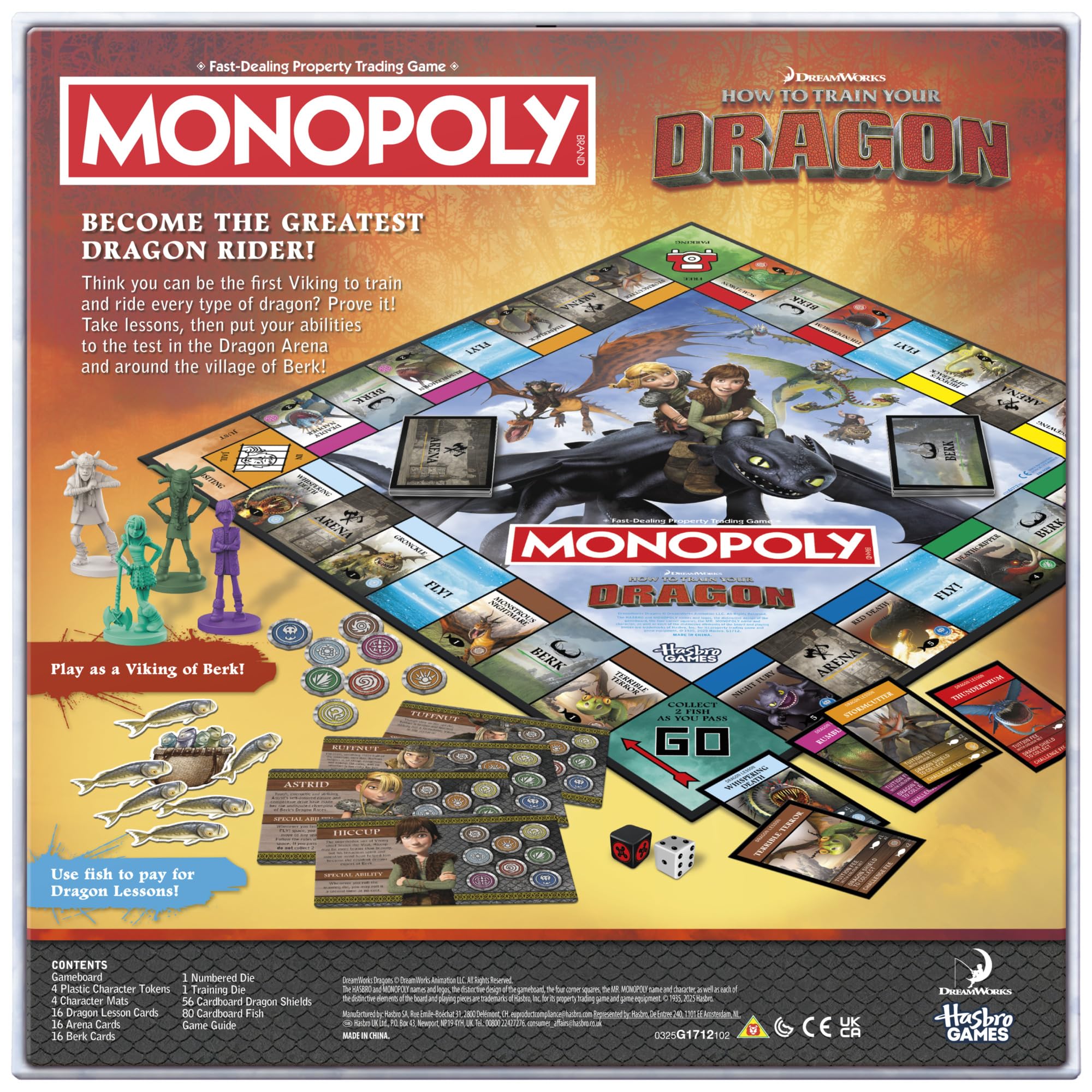 DreamWorks How to Train Your Dragon Edition Monopoly Board Game ...