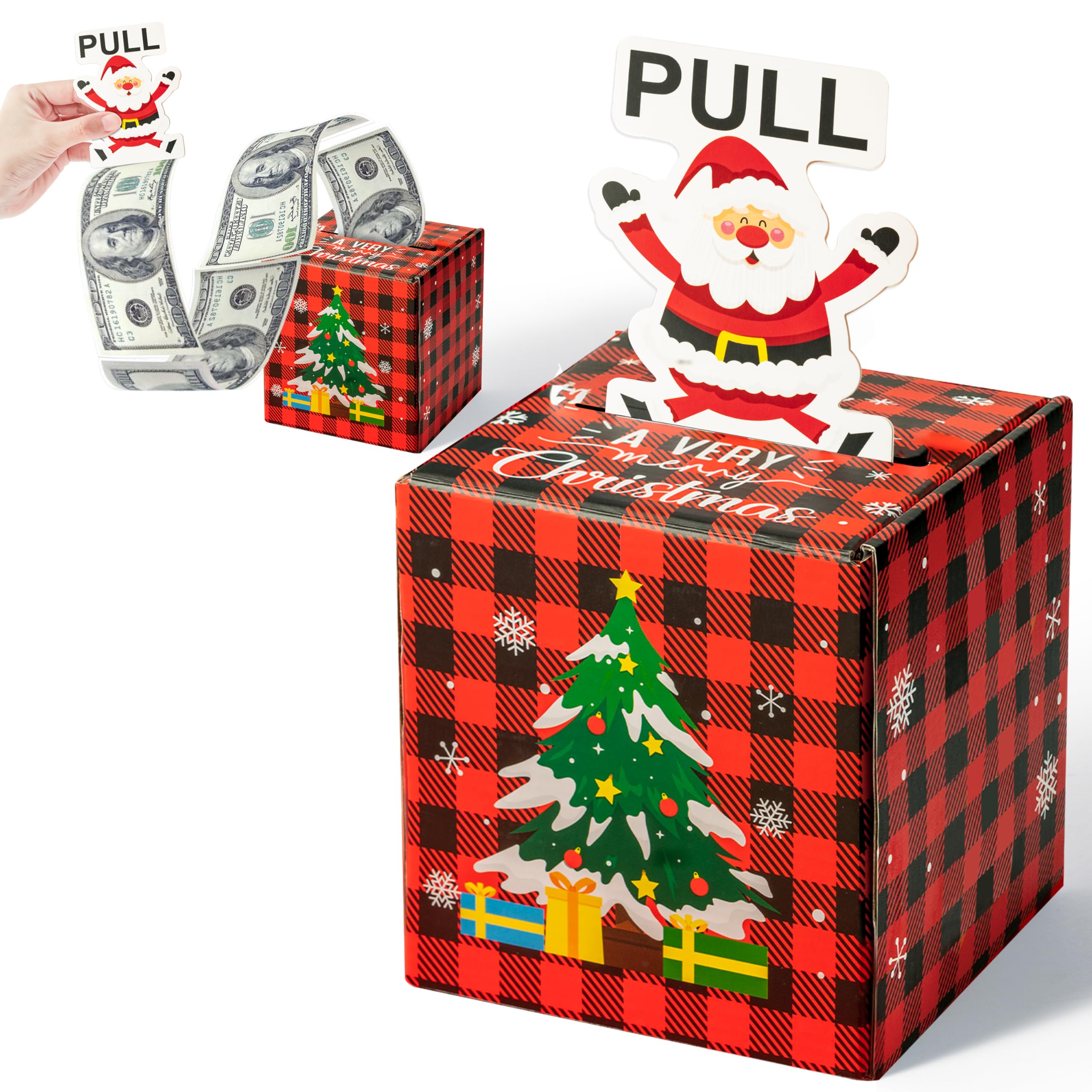Amazon.com: Xqumoi Christmas Santa Money Box for Cash Gift Pull, Money ...