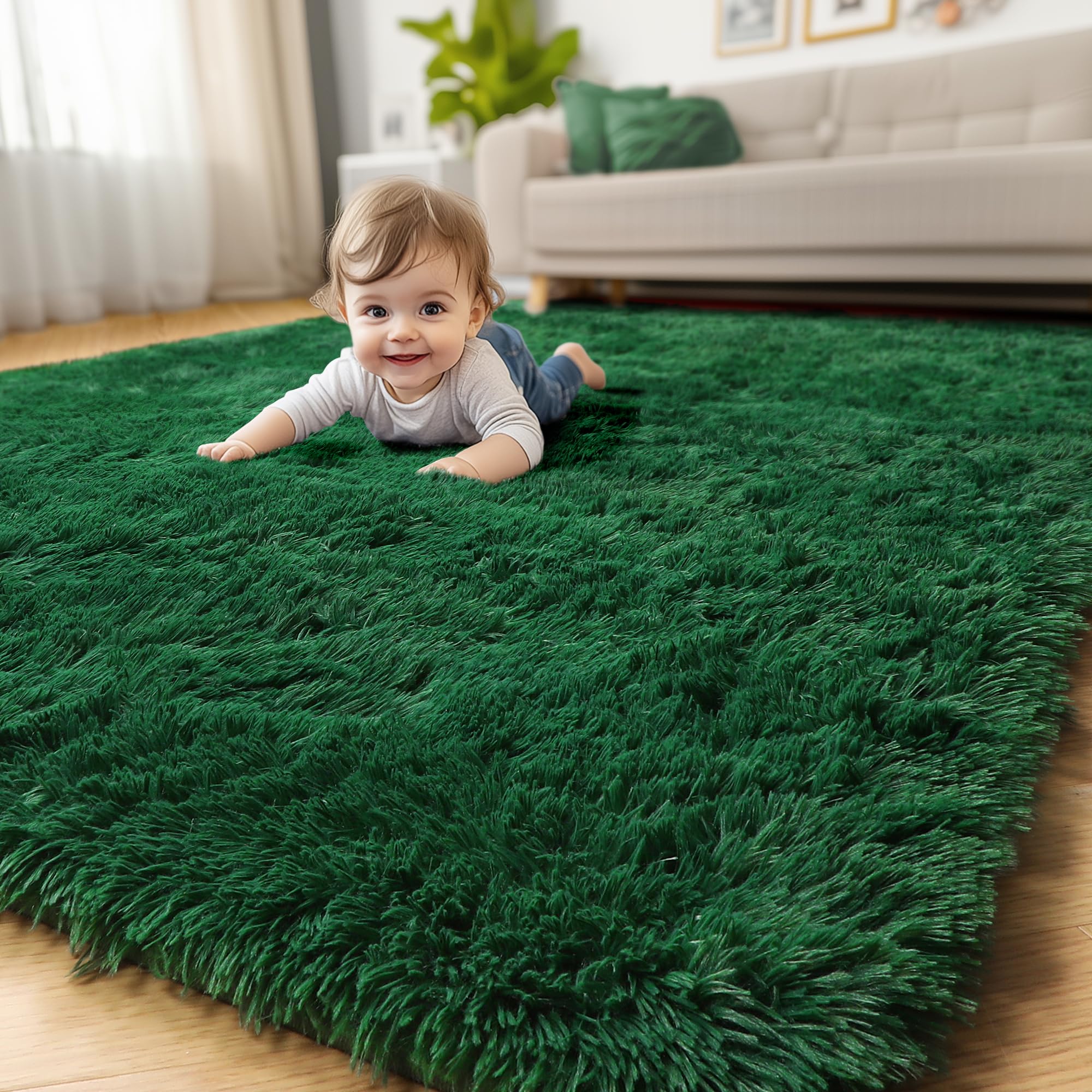 Amazon.com: Amdrebio Deep Green Large Living Room Rugs,6x9 Rug,Large ...