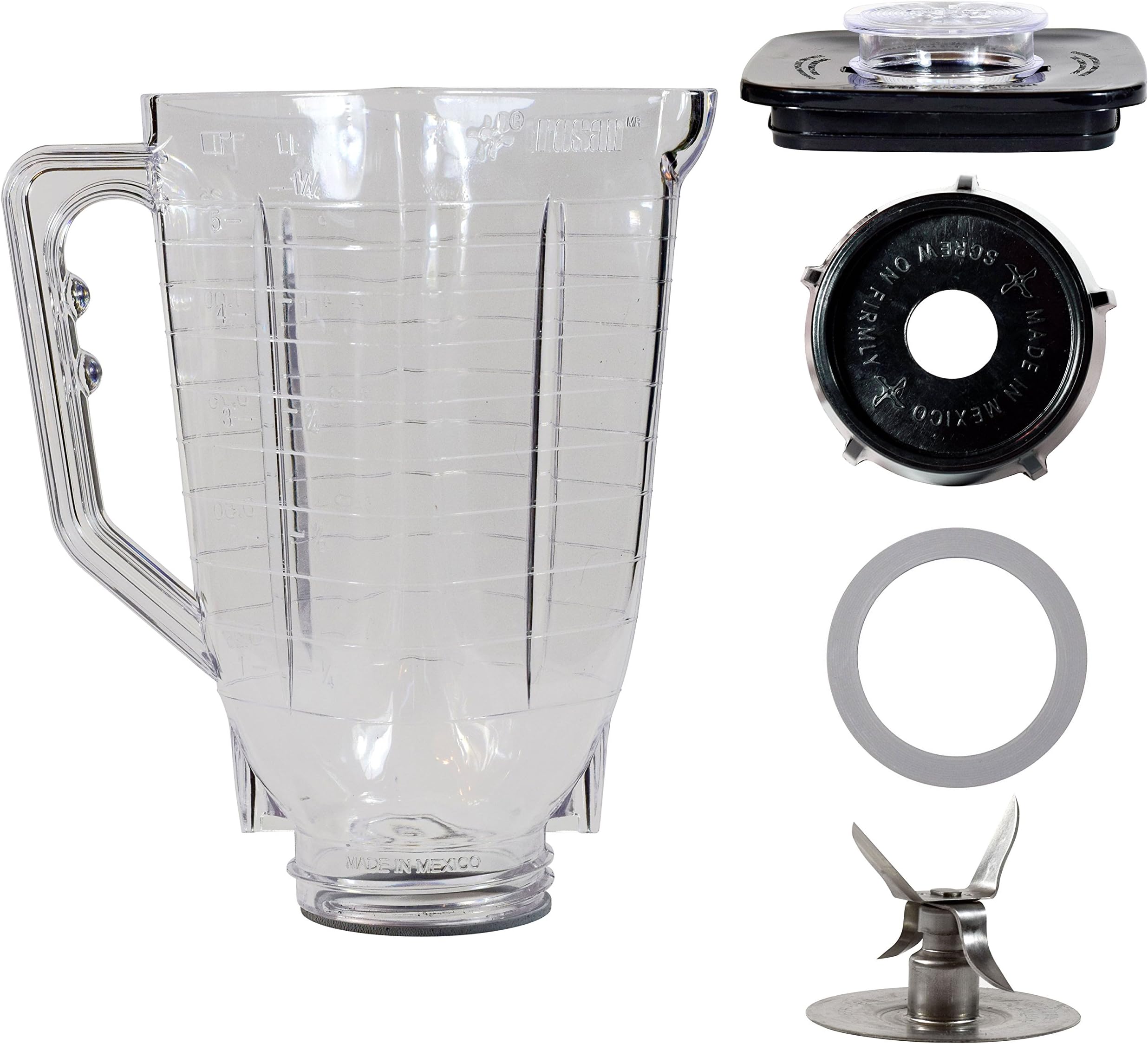 Amazon.com: HQRP Plastic Square Replacement Blender Jar Set, 4.5" Top ...