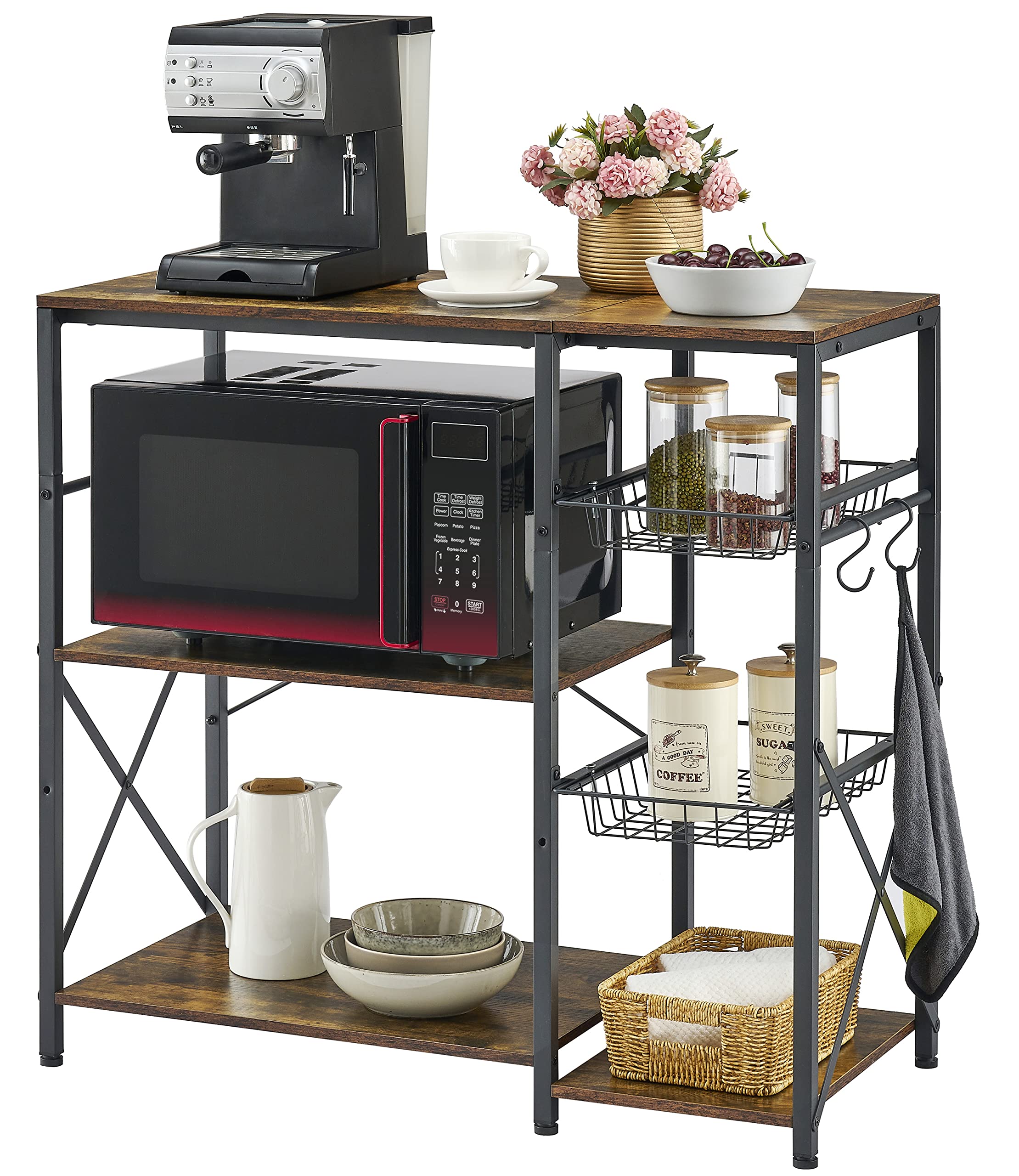 Snapklik.com : Hoctieon 3 Tier Microwave Oven Shelf, Microwave Storage ...