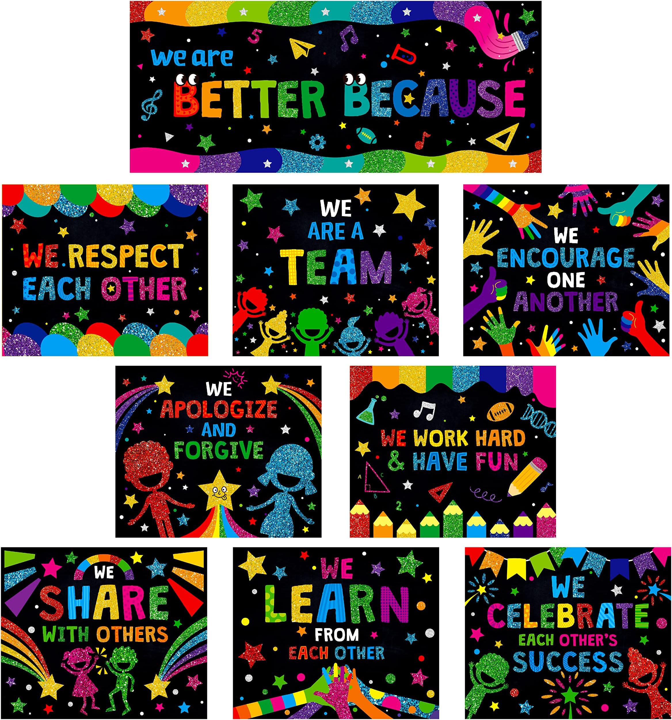 Amazon.com: Number Line Bulletin Board Set, 1 to 100 Colorful Number ...