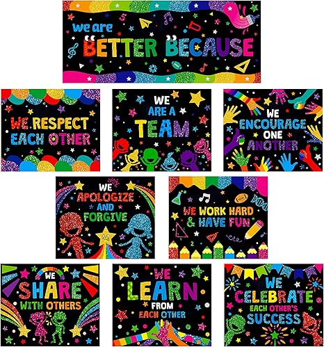 10 PCS Classroom Poster, Colorful Bulletin Board Decoration ...