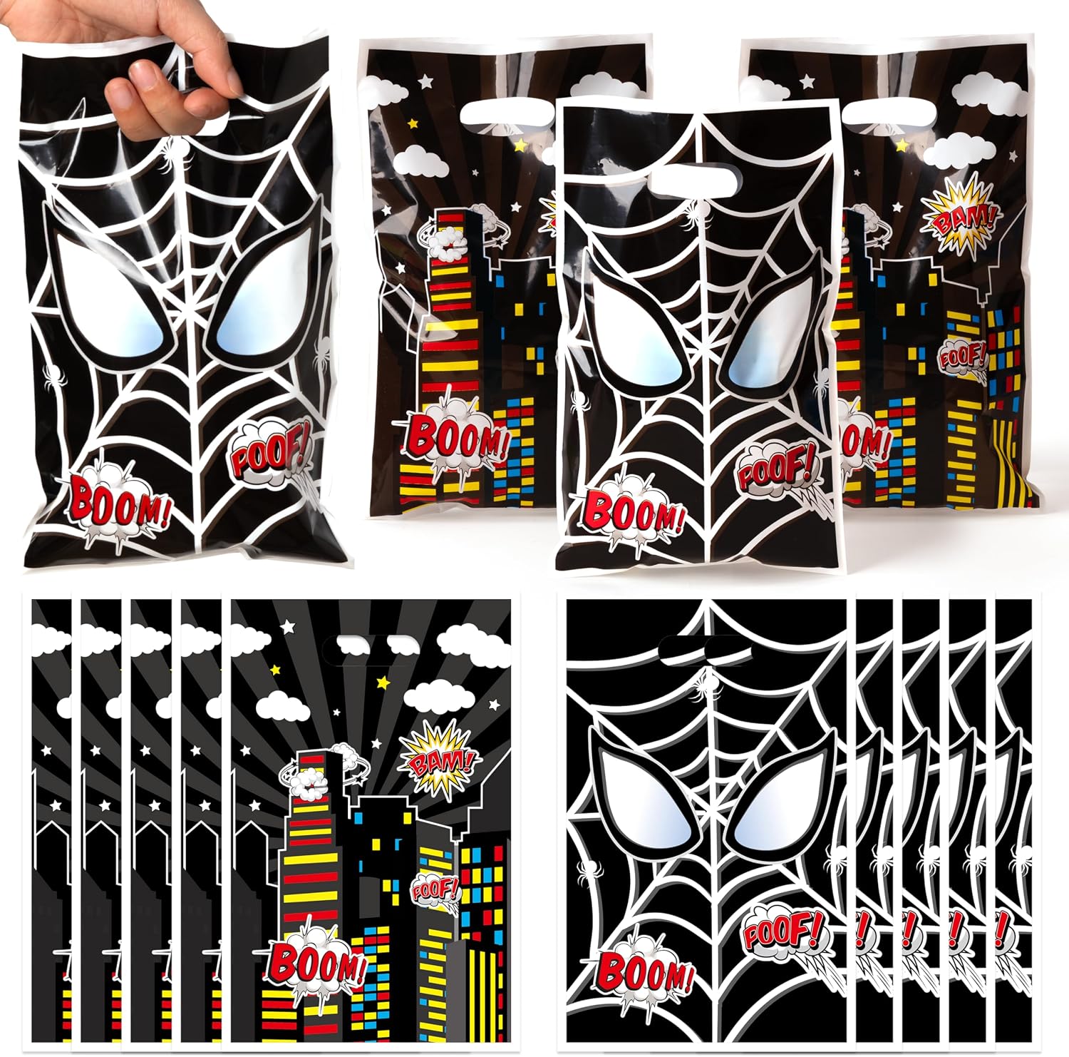 Amazon.com: Andi Cppss Black Spider Party Favor Bags - 50PCS Black ...