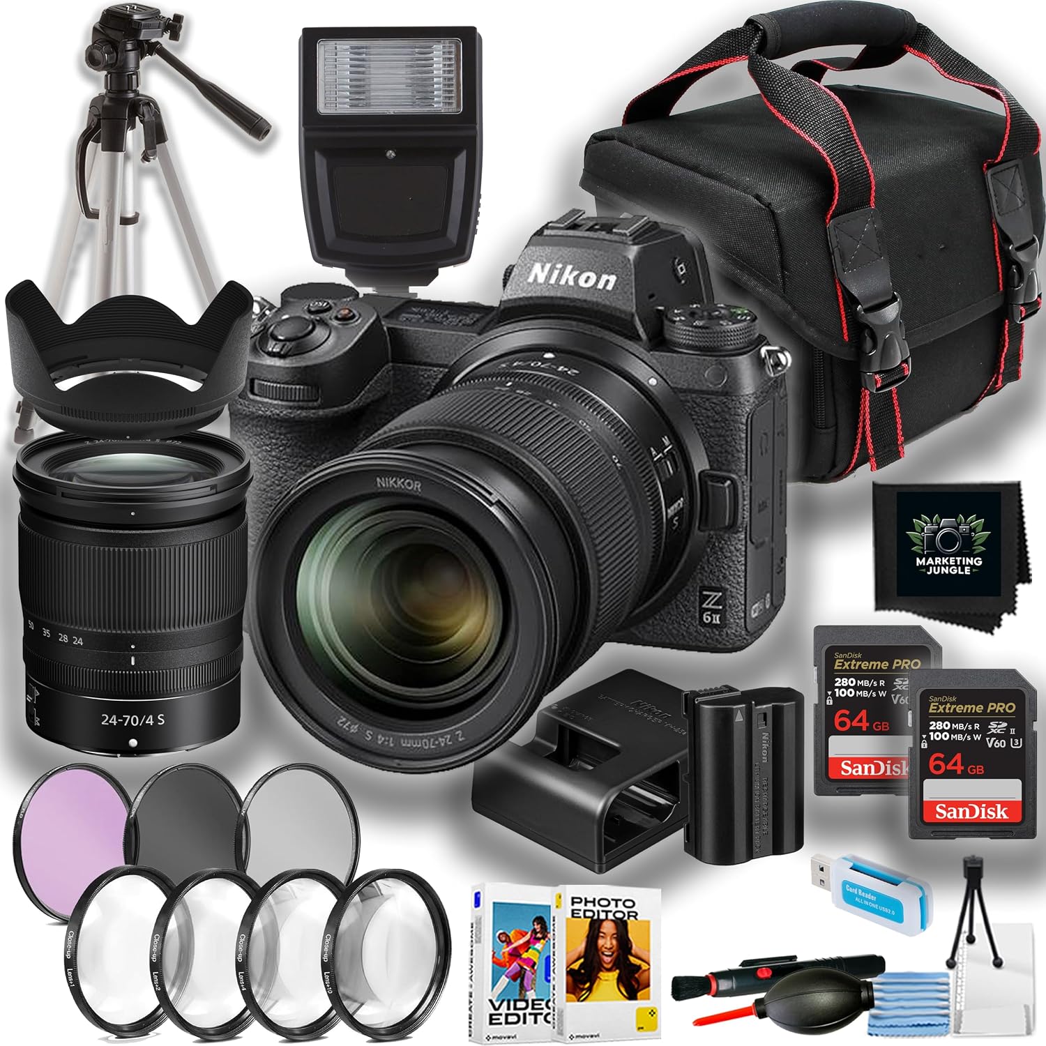 Amazon.com : Nikon Z6 II Mirrorless Camera with 24-70mm f/4 Lens + 2pc ...