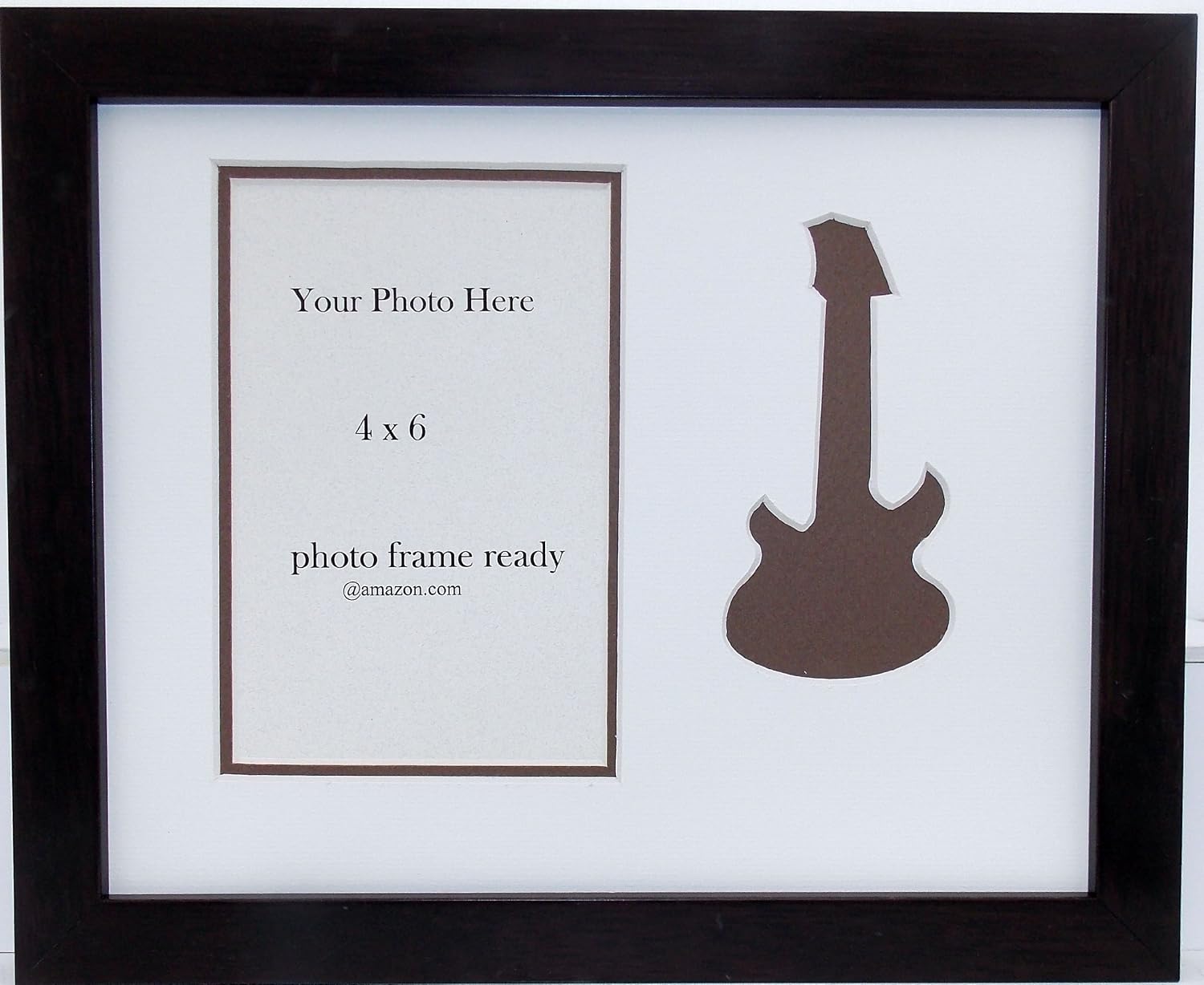 Amazon.com: Wall Mount Music Photo Frame Brown Guitar 8x10 Holds 4x6 ...
