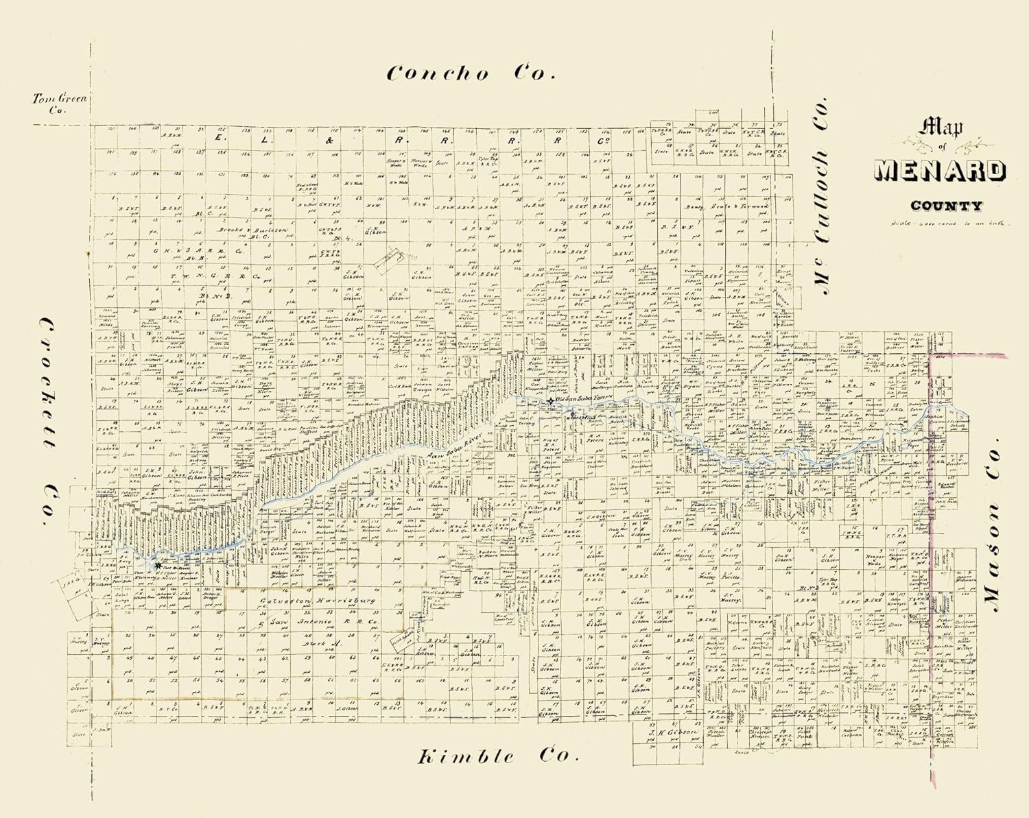 Amazon.com - MAPS OF THE PAST Historic County Map - Menard County Texas ...